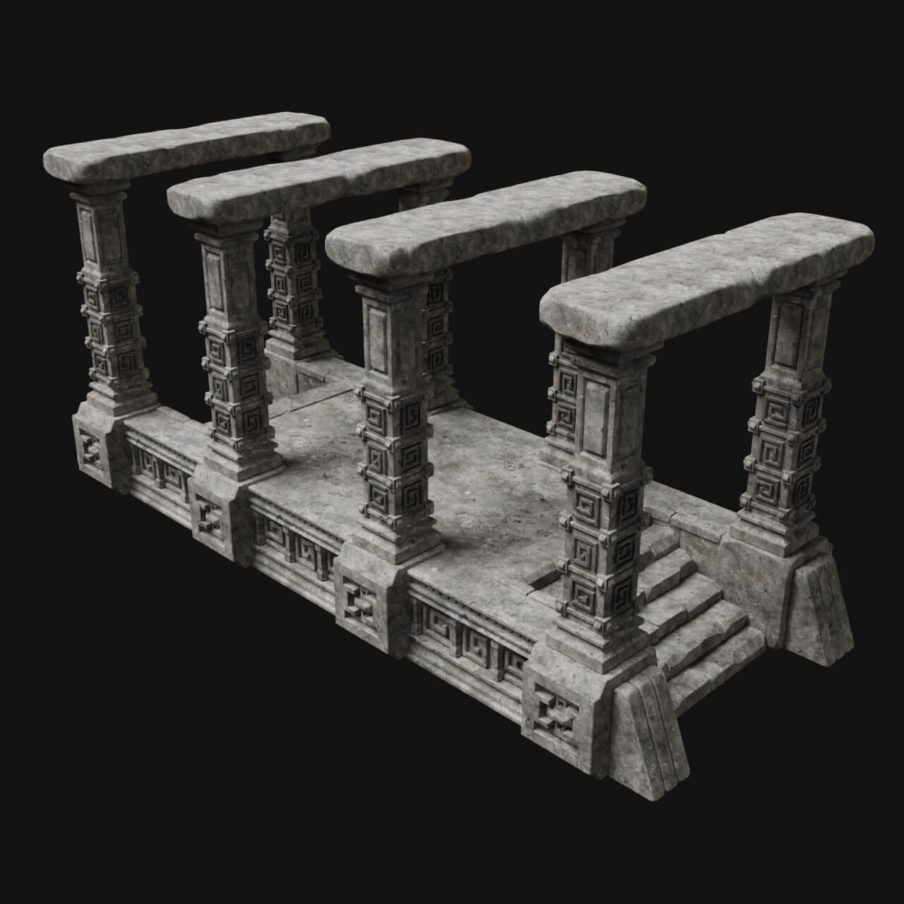 Aztec Maya Inka Mesoamerica Stone Platform Collection - 3D Model by ...