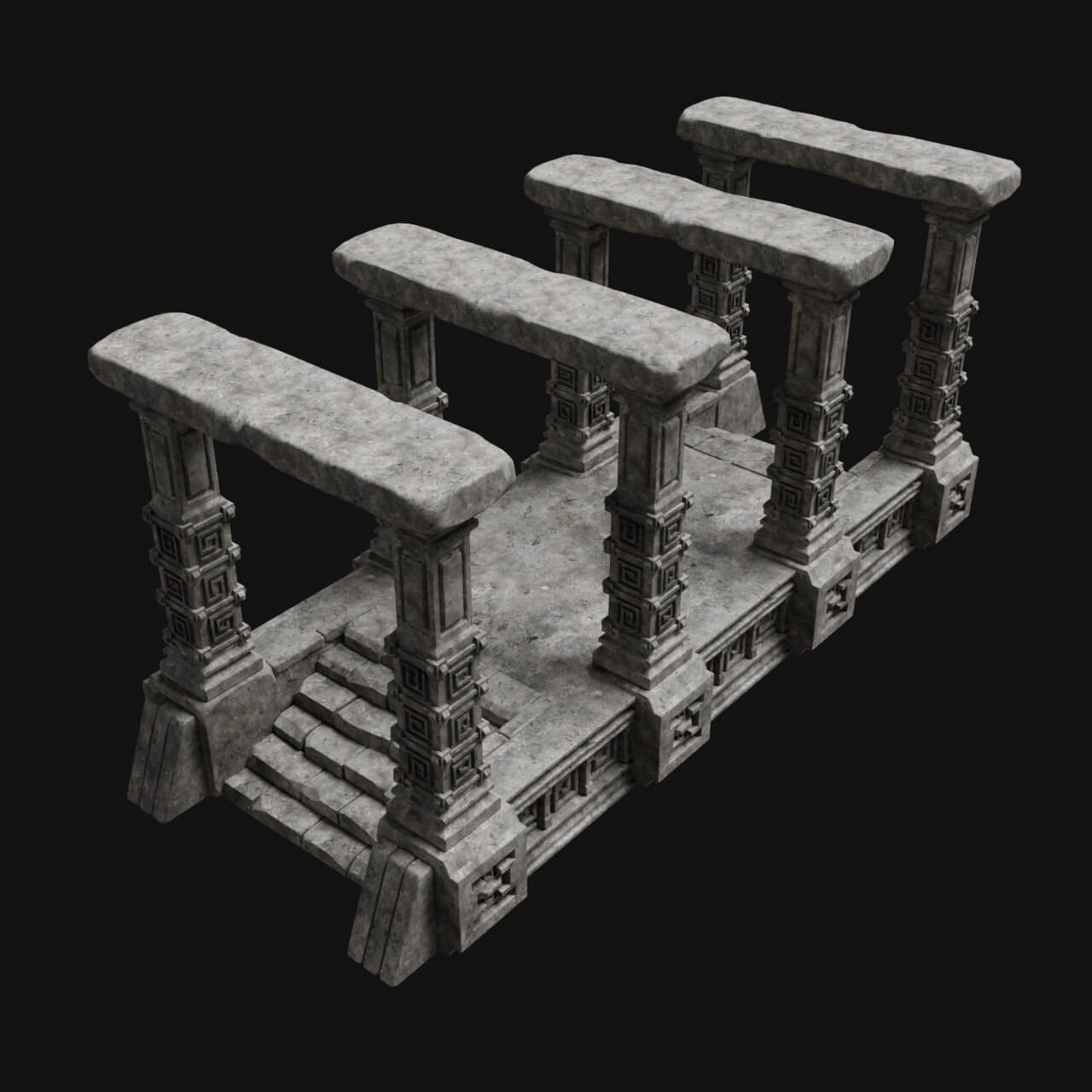 Aztec Maya Inka Mesoamerica Stone Platform Collection - 3D Model by ...