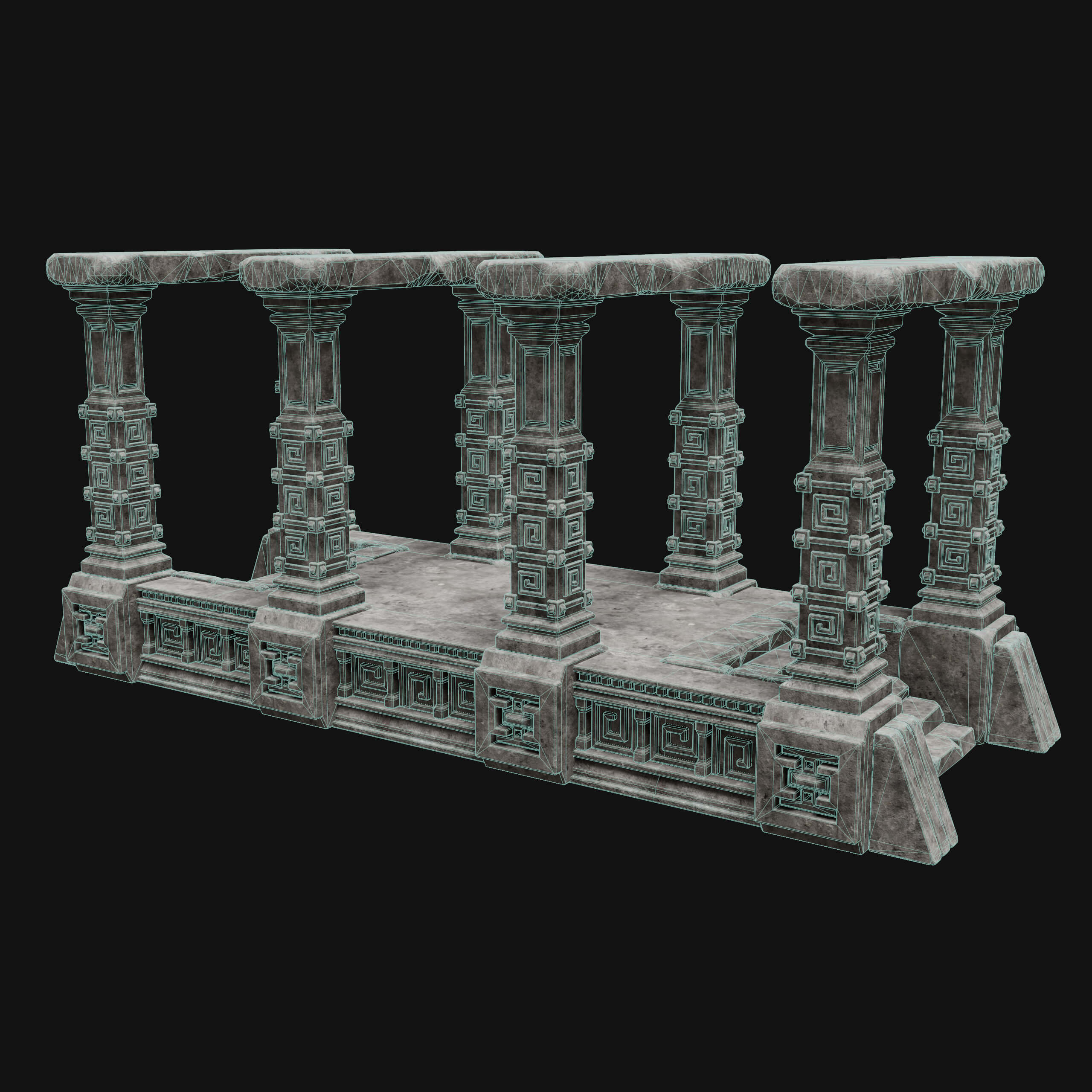 Aztec Maya Inka Mesoamerica Stone Platform Collection - 3D Model by ...