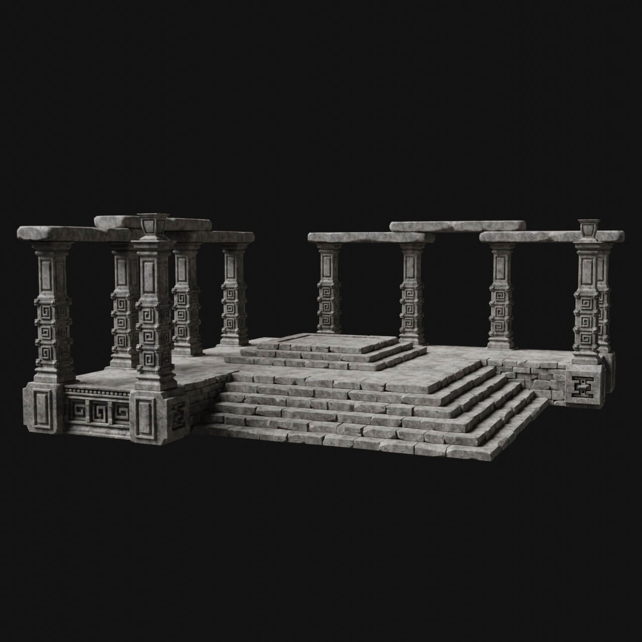 Aztec Maya Inka Mesoamerica Stone Platform Collection - 3D Model by ...