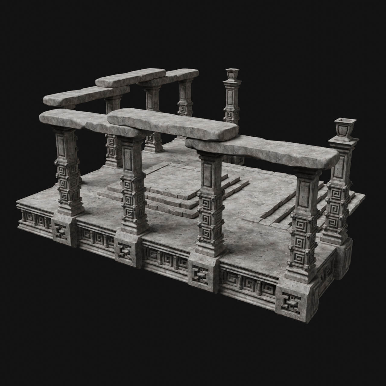 Aztec Maya Inka Mesoamerica Stone Platform Collection - 3D Model by ...