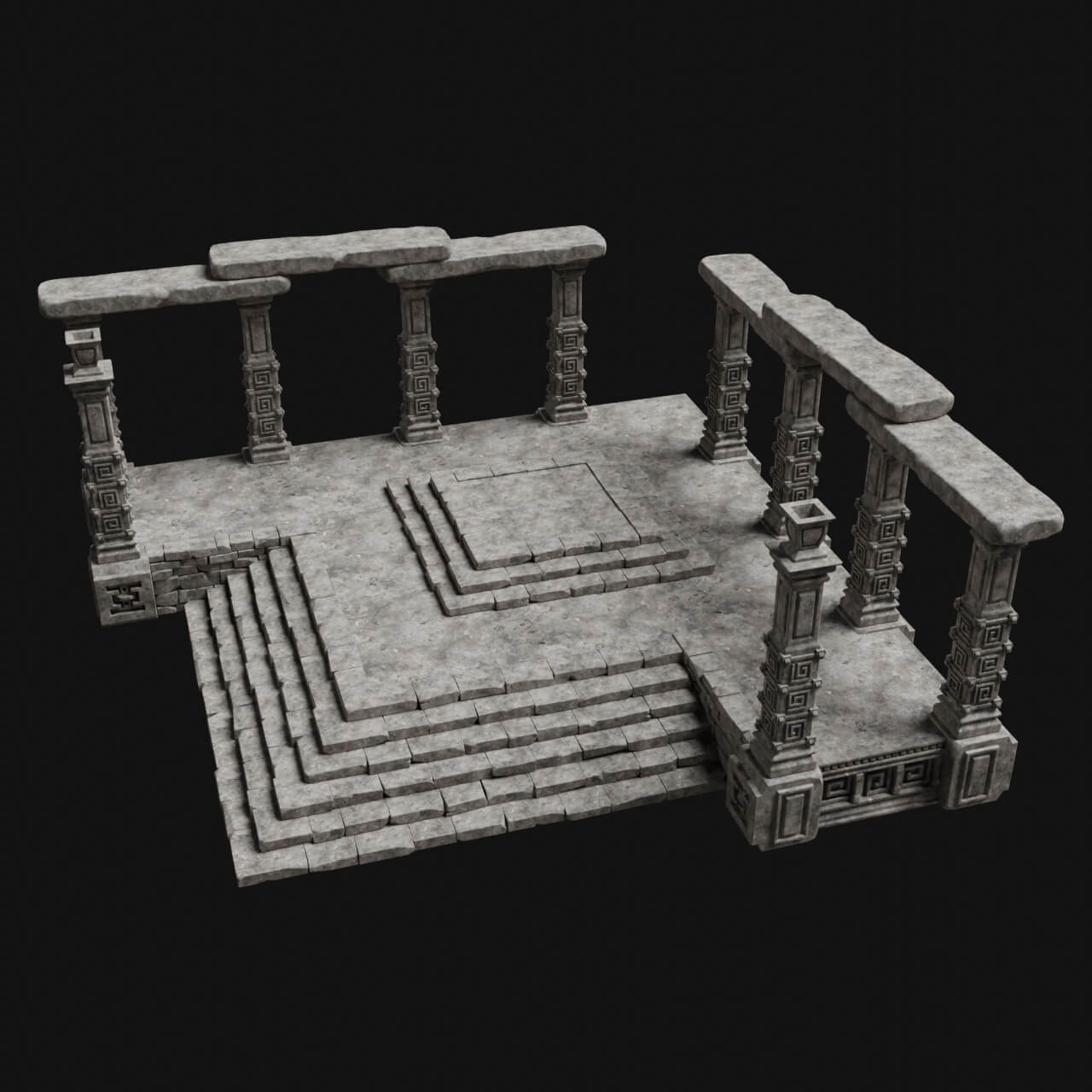 Aztec Maya Inka Mesoamerica Stone Platform Collection - 3D Model by ...