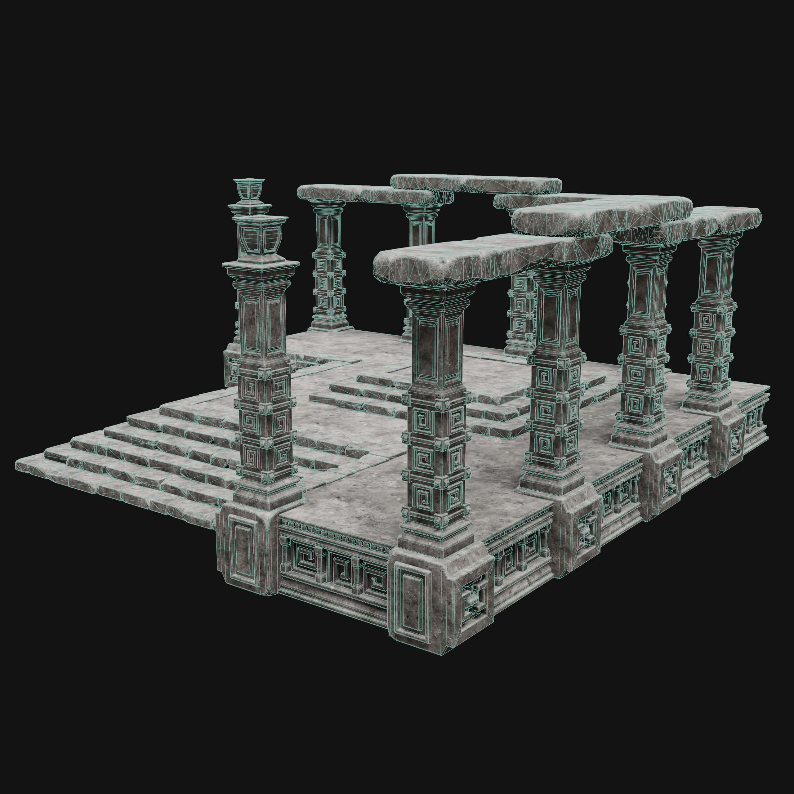 Aztec Maya Inka Mesoamerica Stone Platform Collection - 3D Model by ...