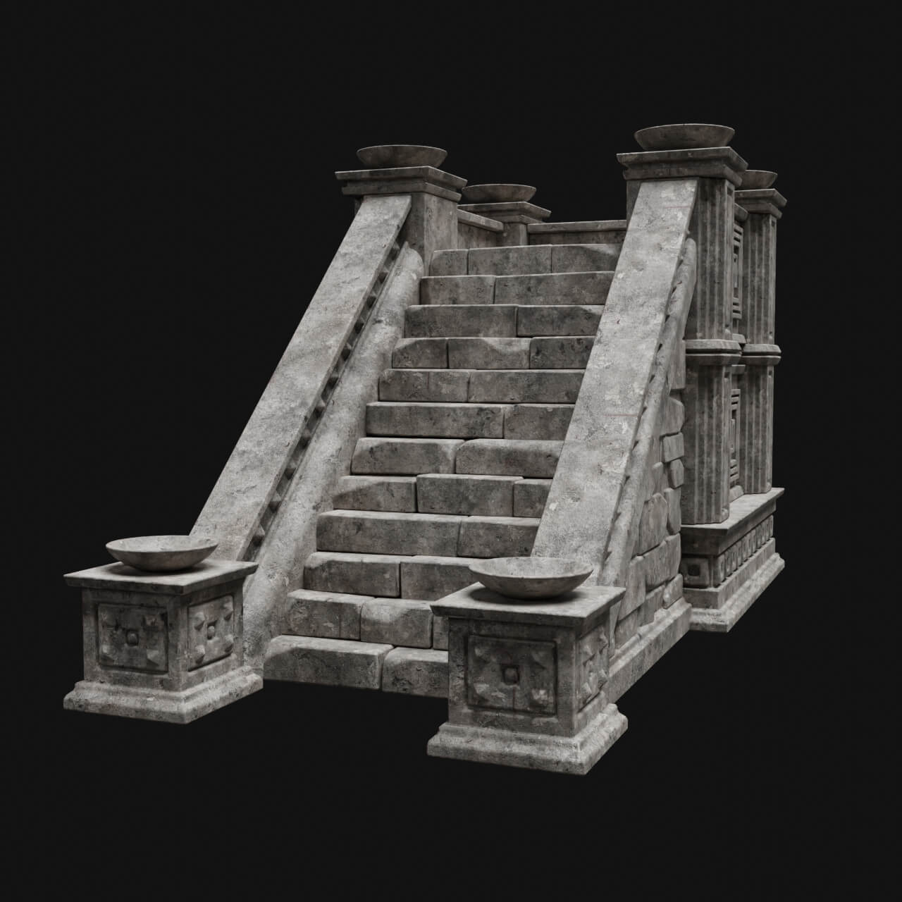 Aztec Maya Inka Mesoamerica Stone Platform Collection - 3D Model by ...