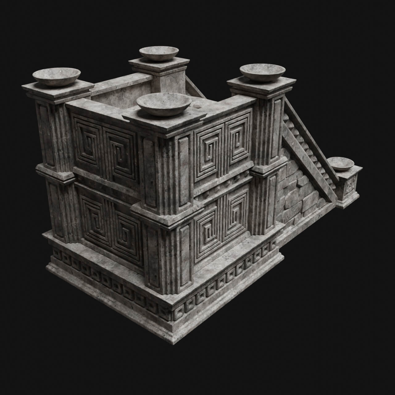 Aztec Maya Inka Mesoamerica Stone Platform Collection - 3D Model by ...