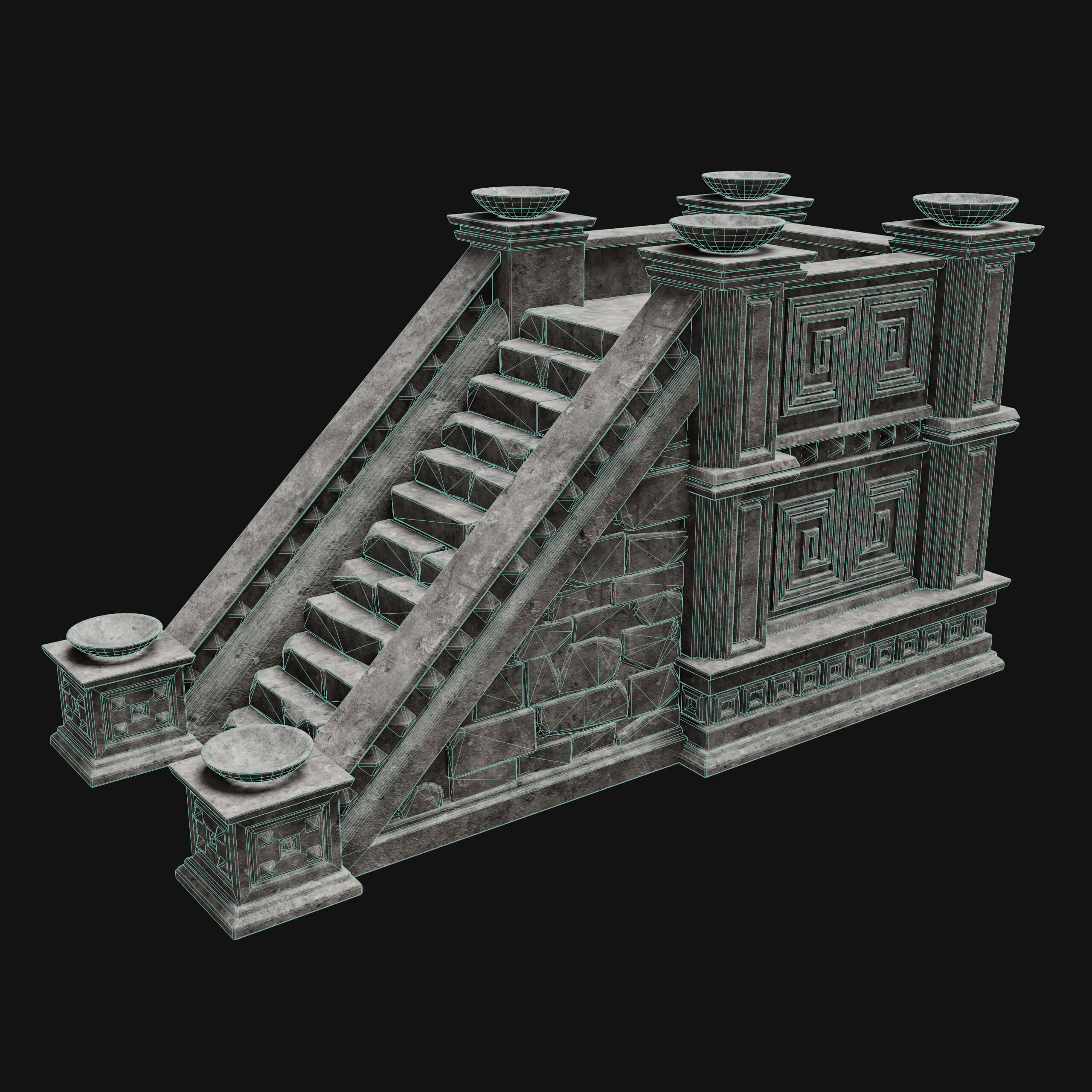 Aztec Maya Inka Mesoamerica Stone Platform Collection - 3D Model by ...
