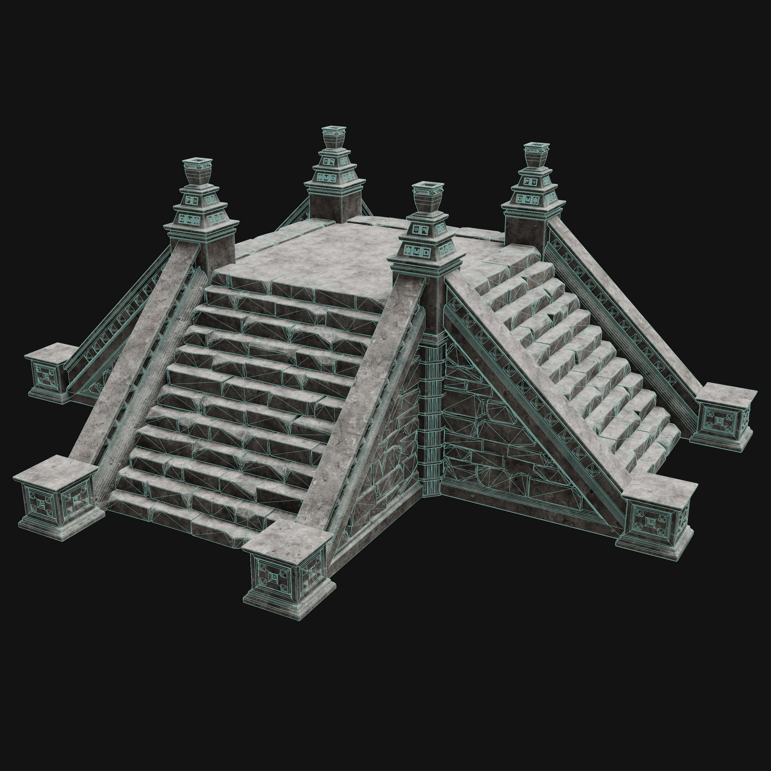 Aztec Maya Inka Mesoamerica Stone Platform Collection - 3D Model by ...