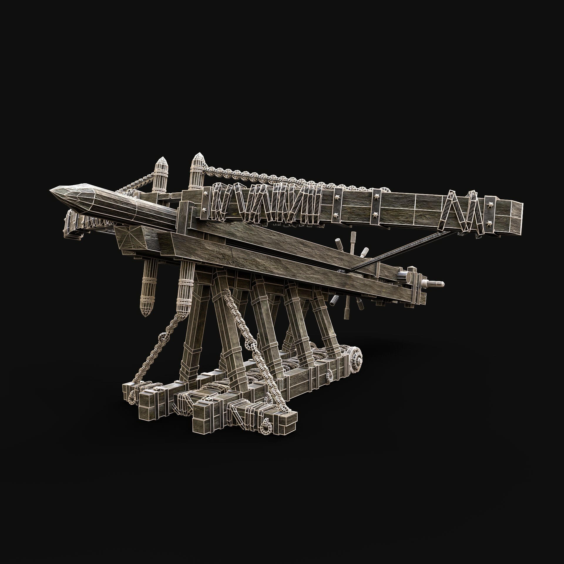 Medieval Ballista Projectile Launcher Collection - 3D Model by Enterables