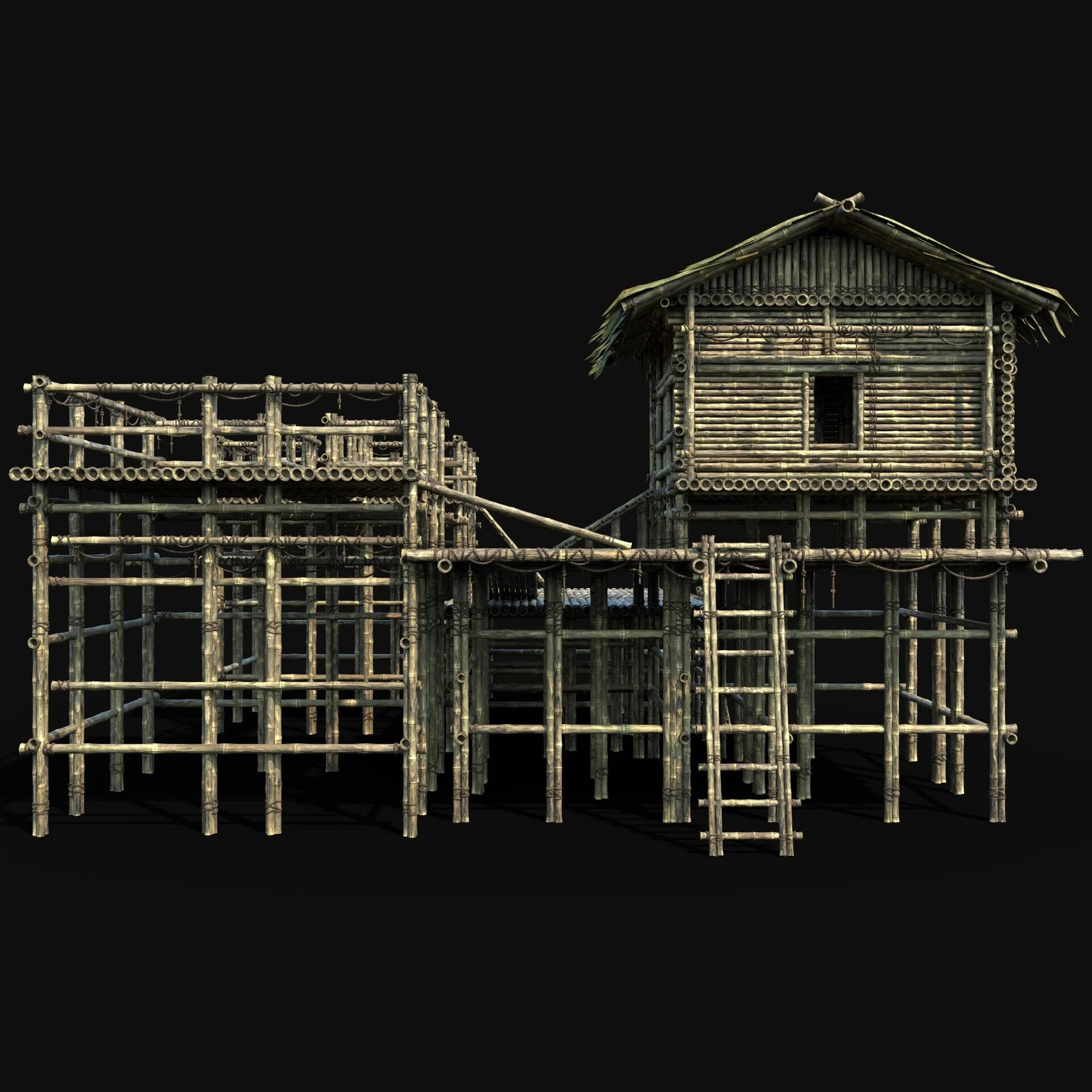 Bamboo Fort - 3D Model by Enterables