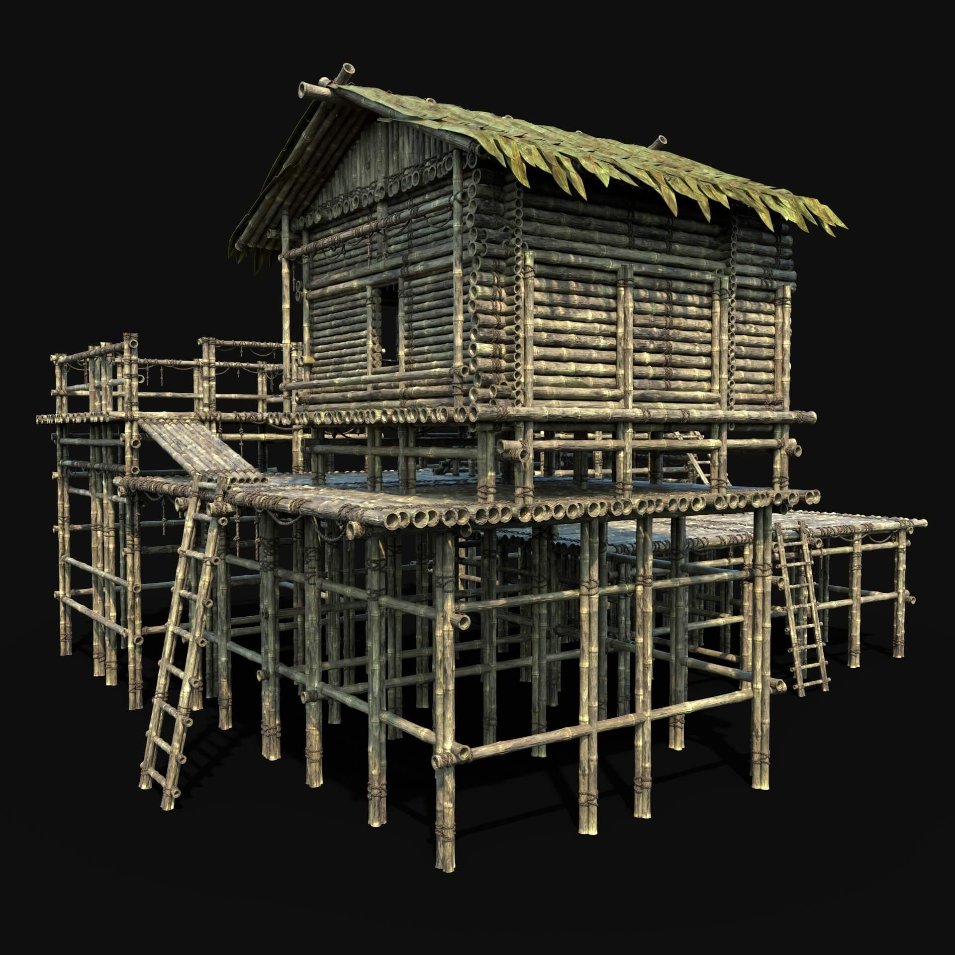 Bamboo Fort - 3D Model by Enterables