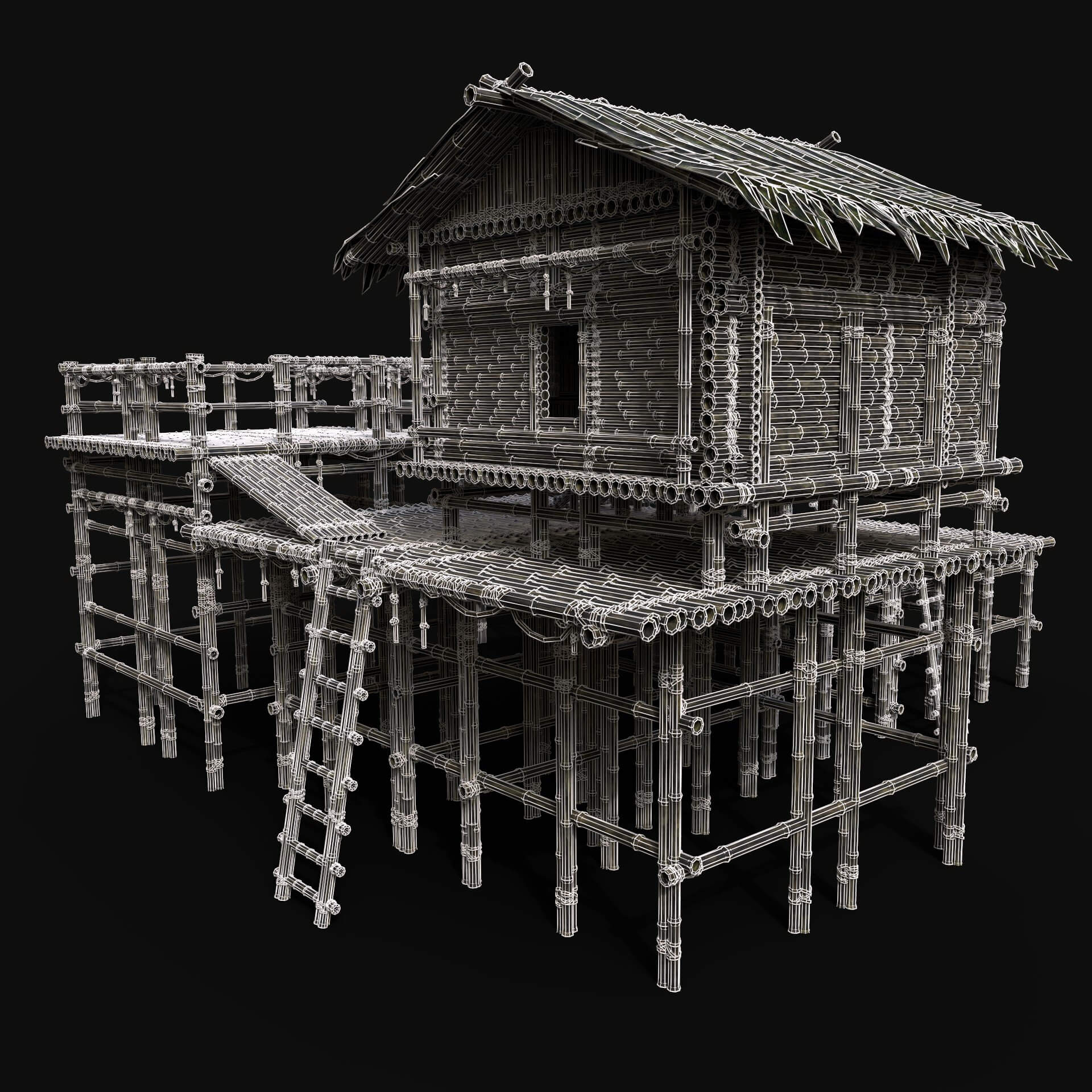 Bamboo Fort - 3D Model by Enterables