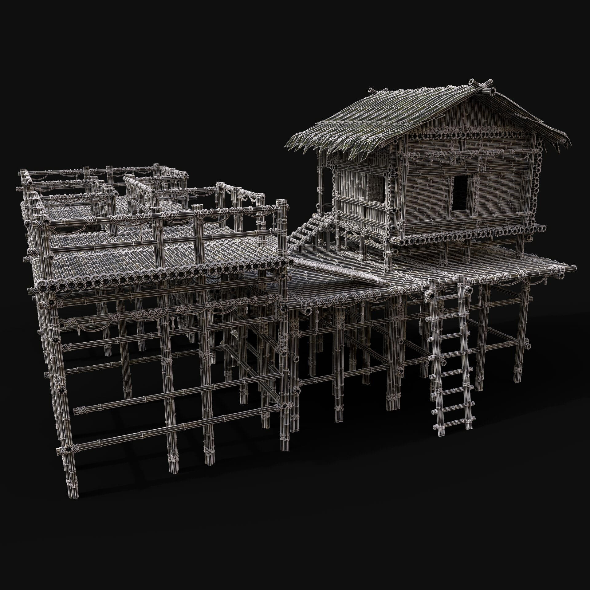 Bamboo Fort - 3D Model by Enterables