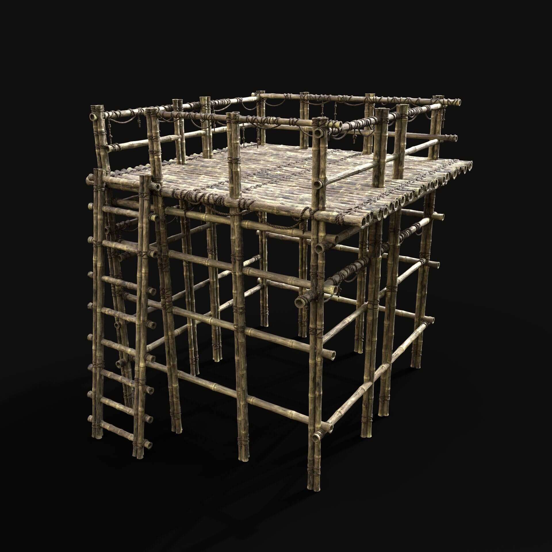 Bamboo Jungle Platform - 3D Model by Enterables