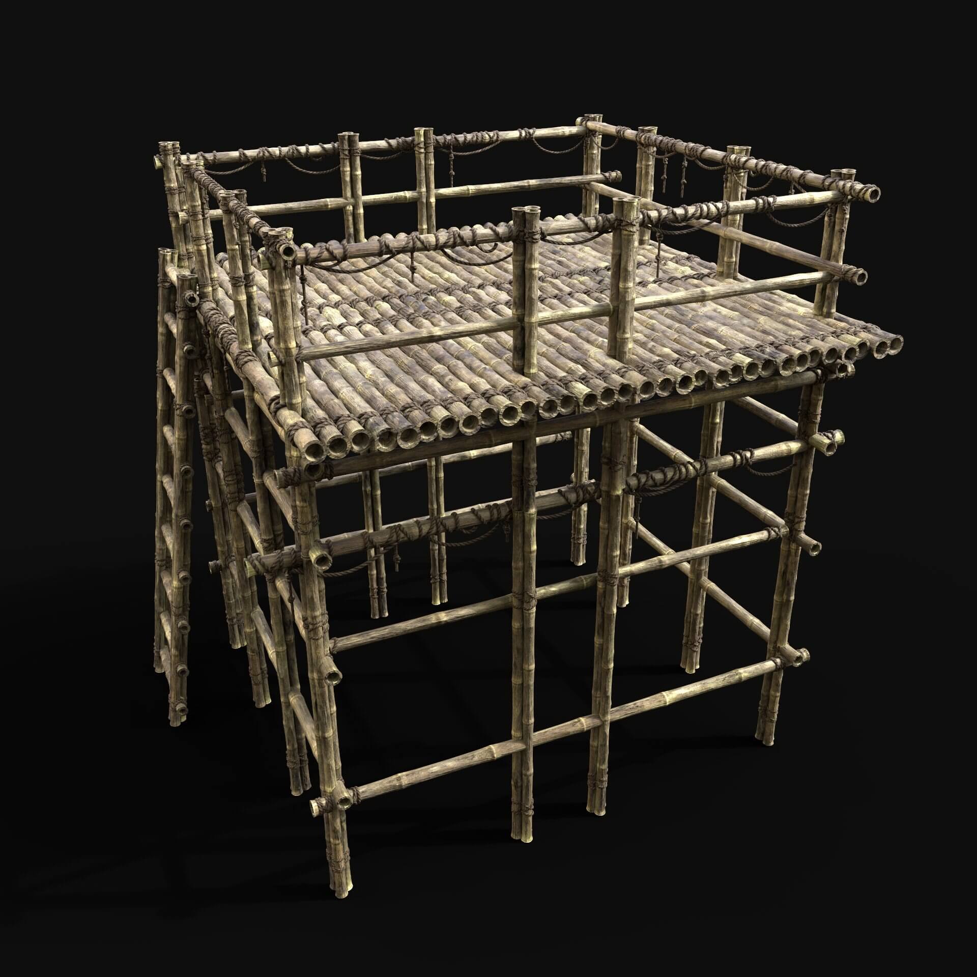 Bamboo Jungle Platform - 3D Model by Enterables
