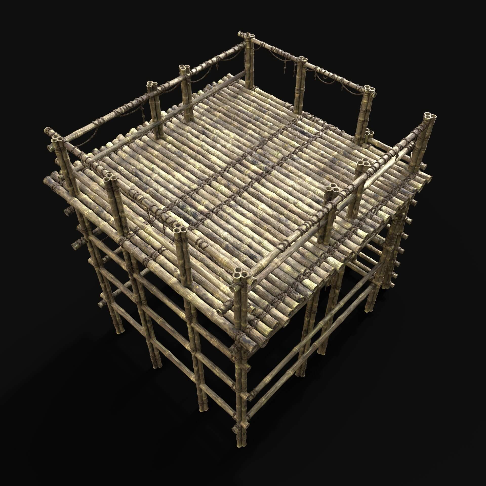 Bamboo Jungle Platform - 3D Model by Enterables