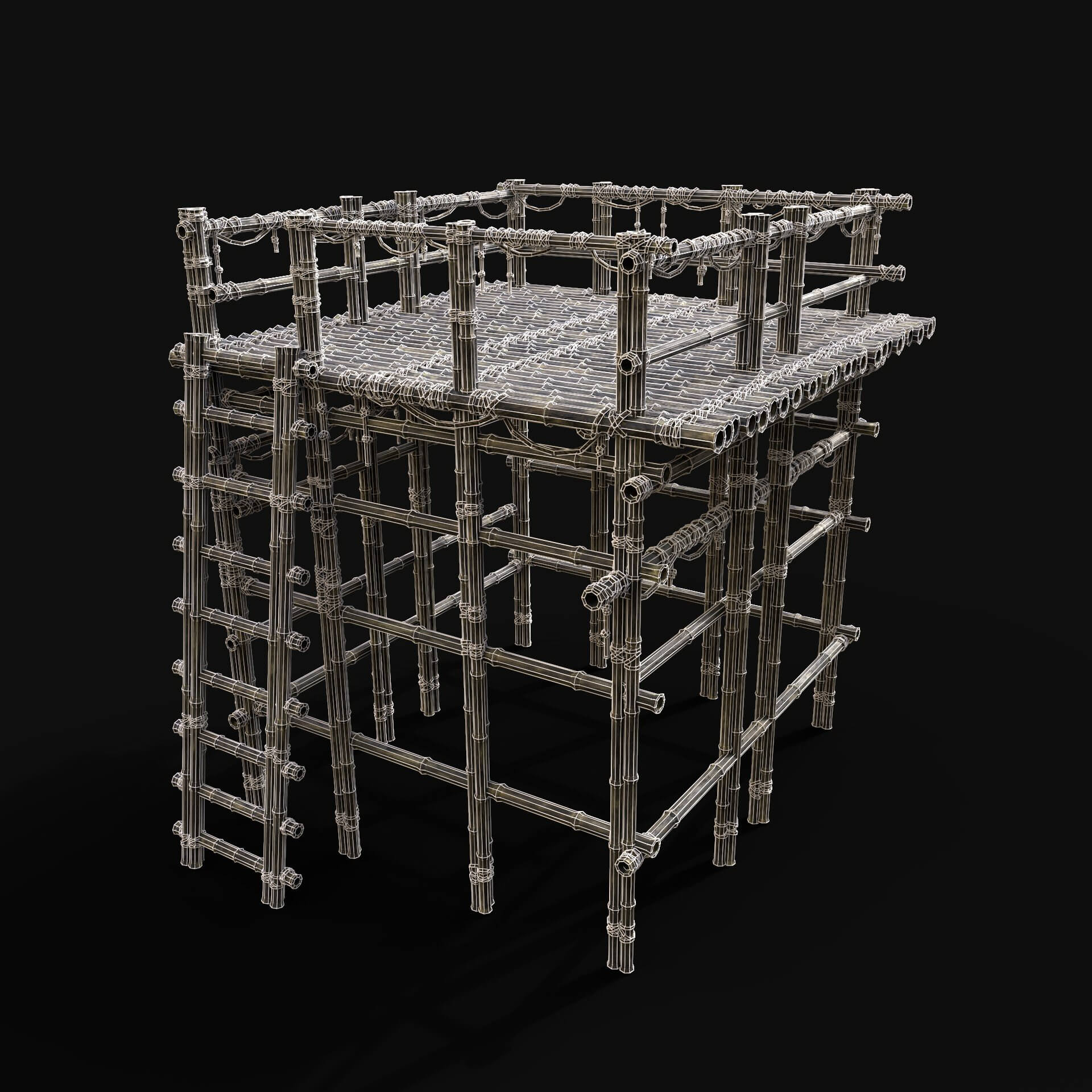 Bamboo Jungle Platform - 3D Model by Enterables