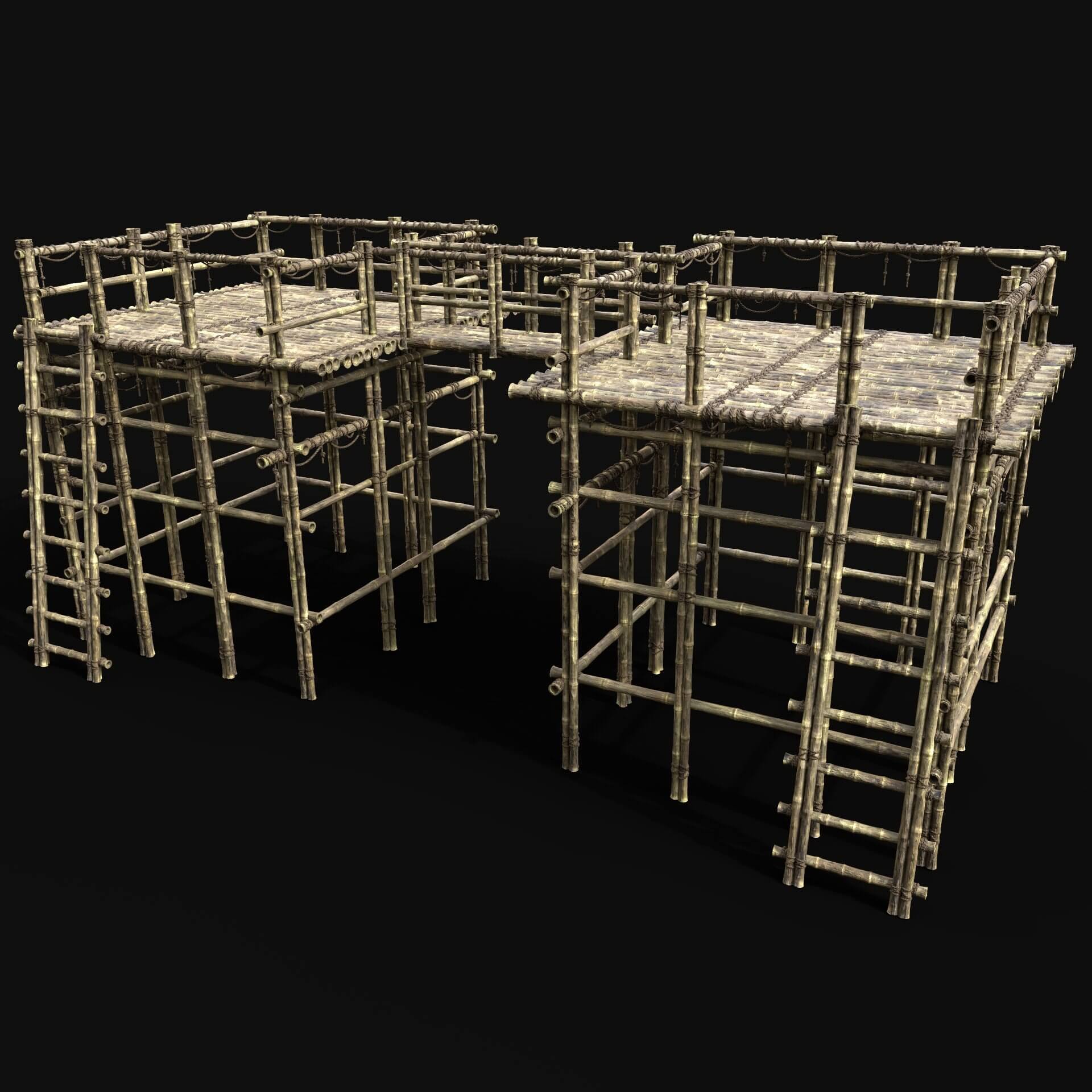 Bamboo Jungle Watchtower - 3D Model by Enterables