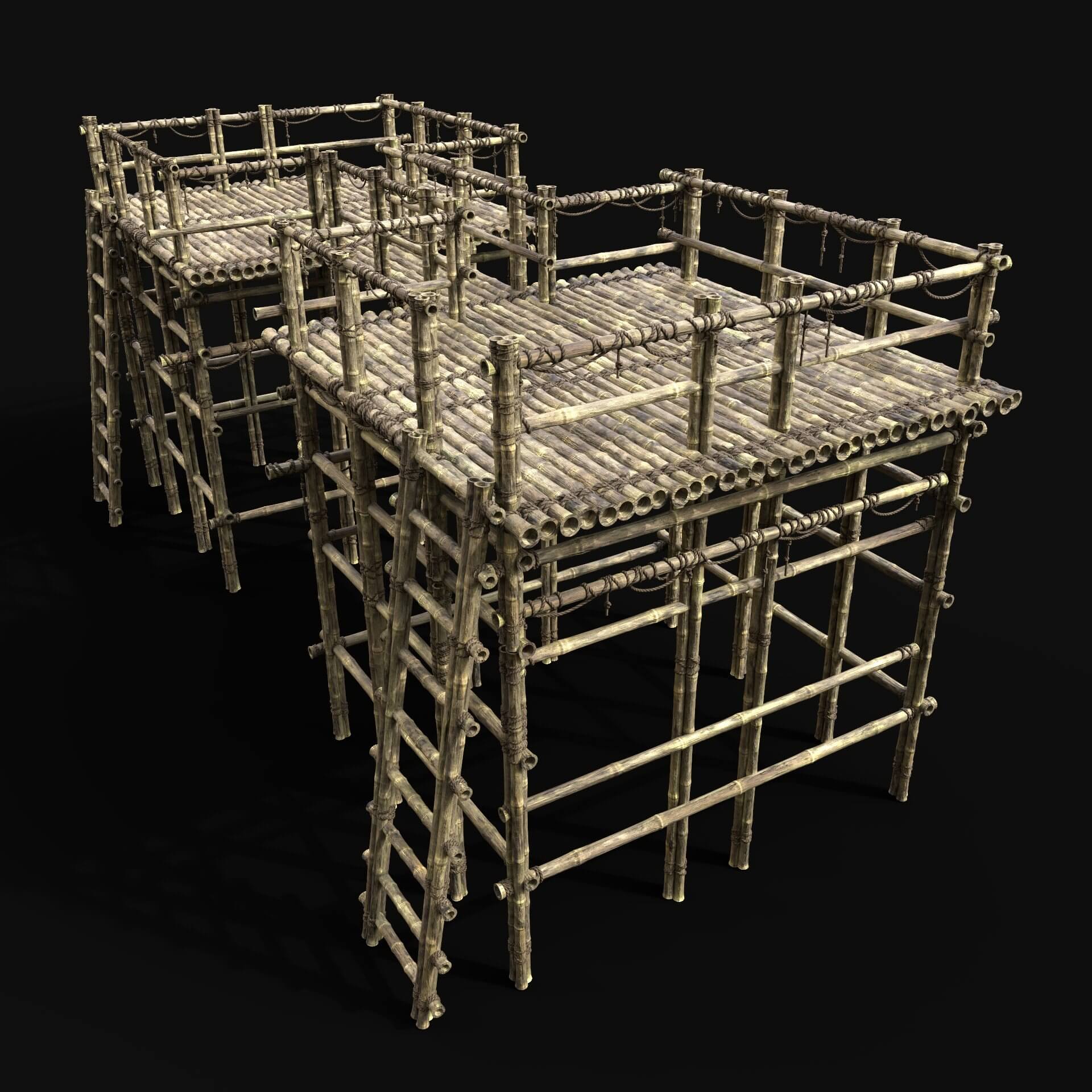 Bamboo Jungle Watchtower - 3D Model by Enterables