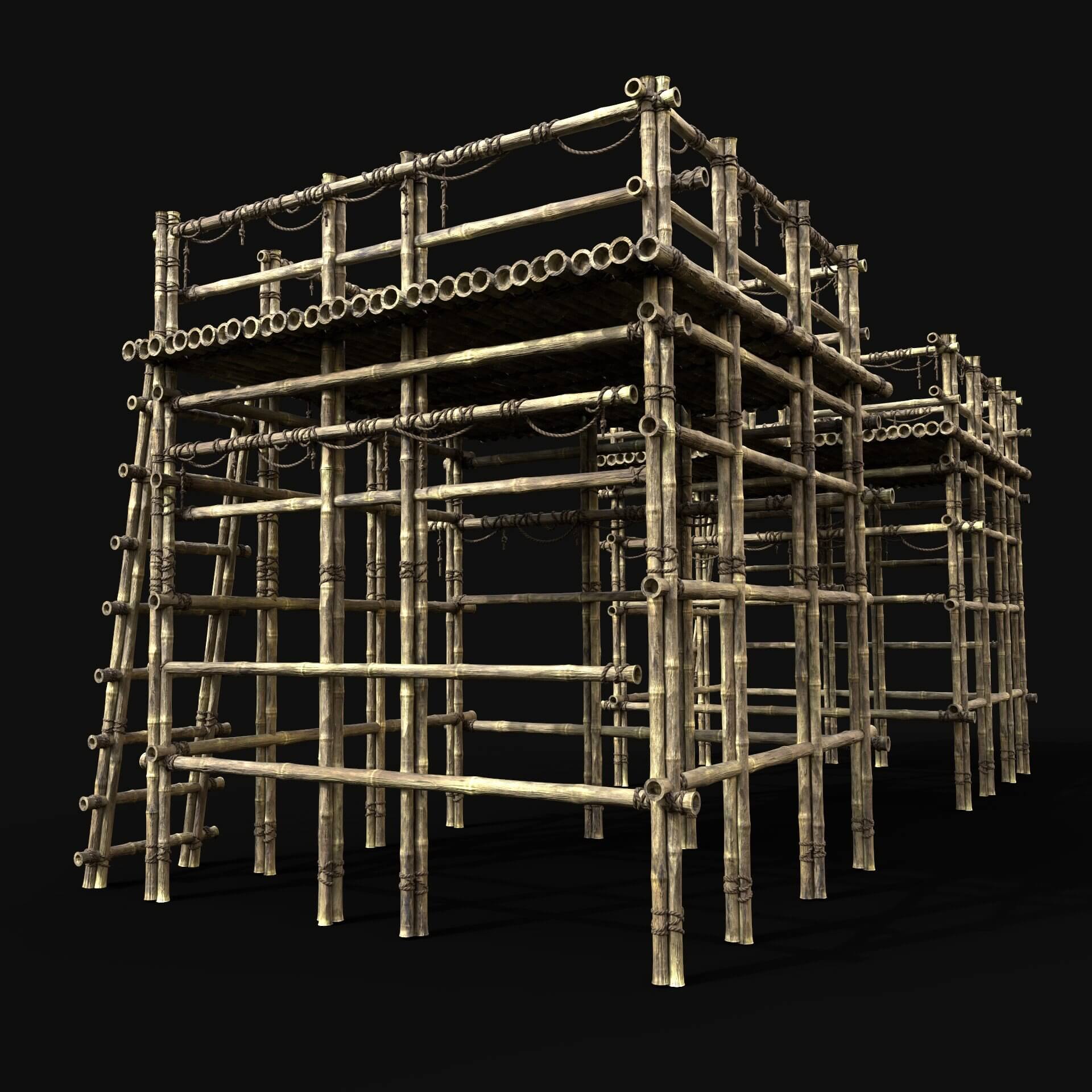 Bamboo Jungle Watchtower - 3D Model by Enterables