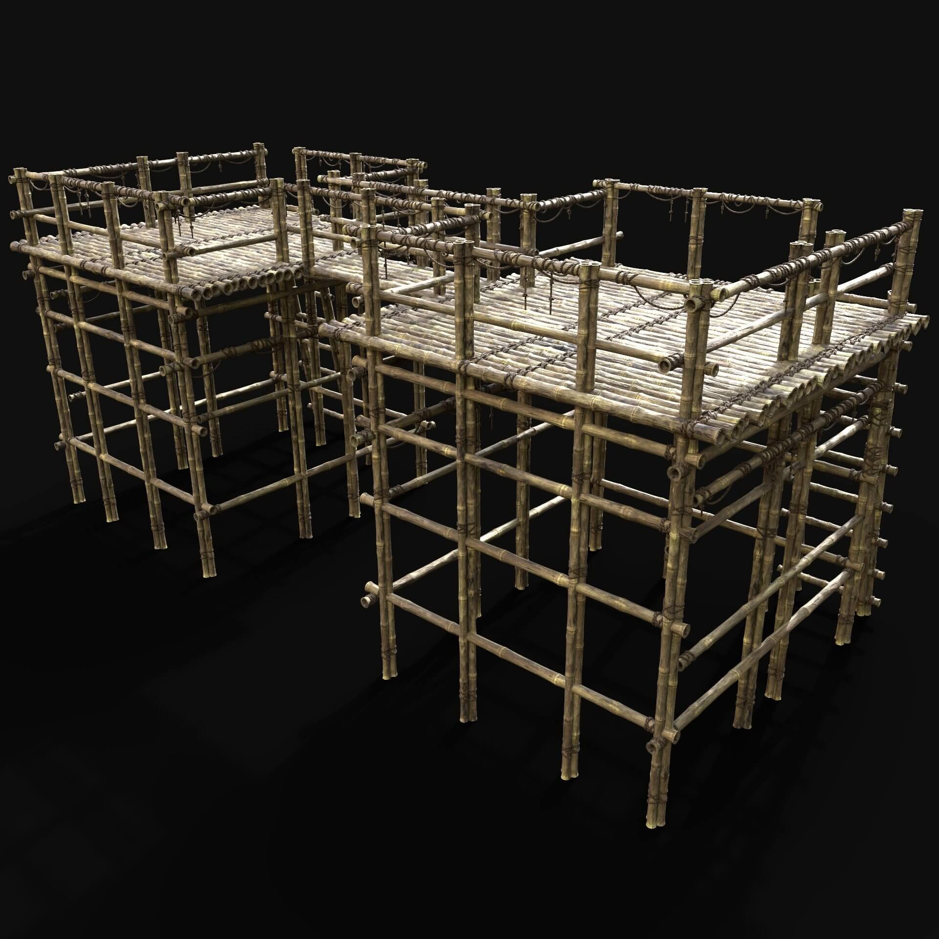 Bamboo Jungle Watchtower - 3D Model by Enterables