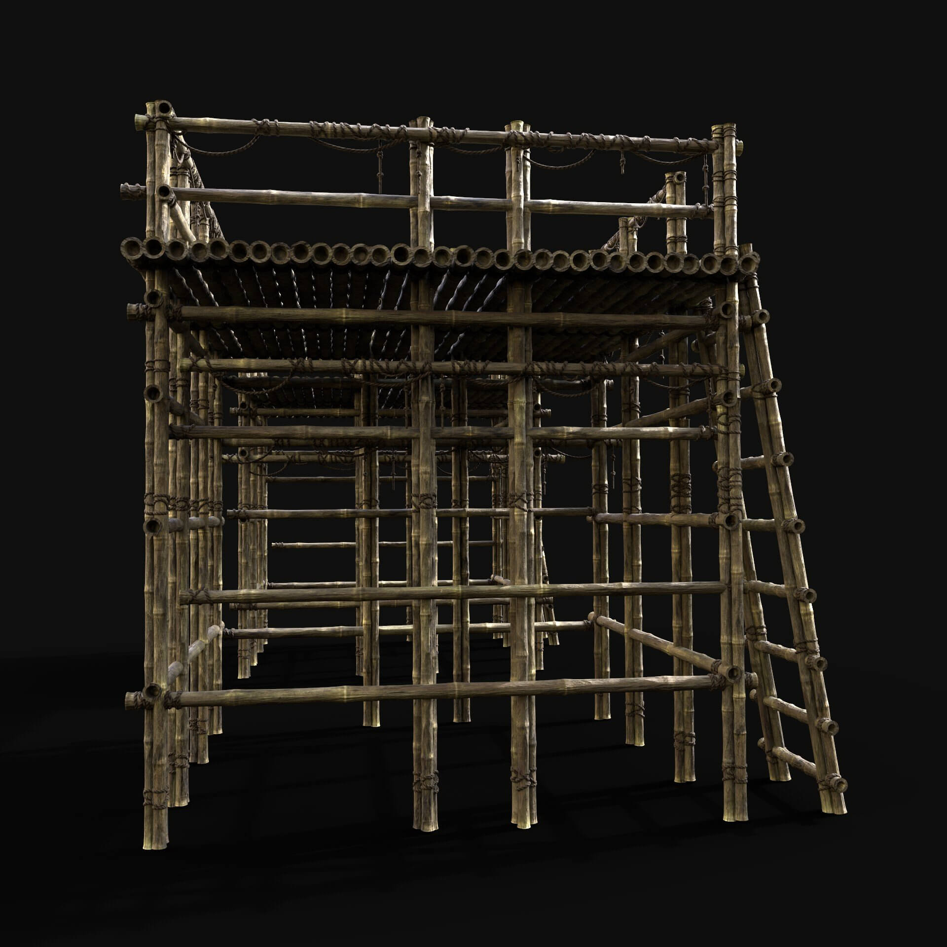 Bamboo Jungle Watchtower - 3D Model by Enterables
