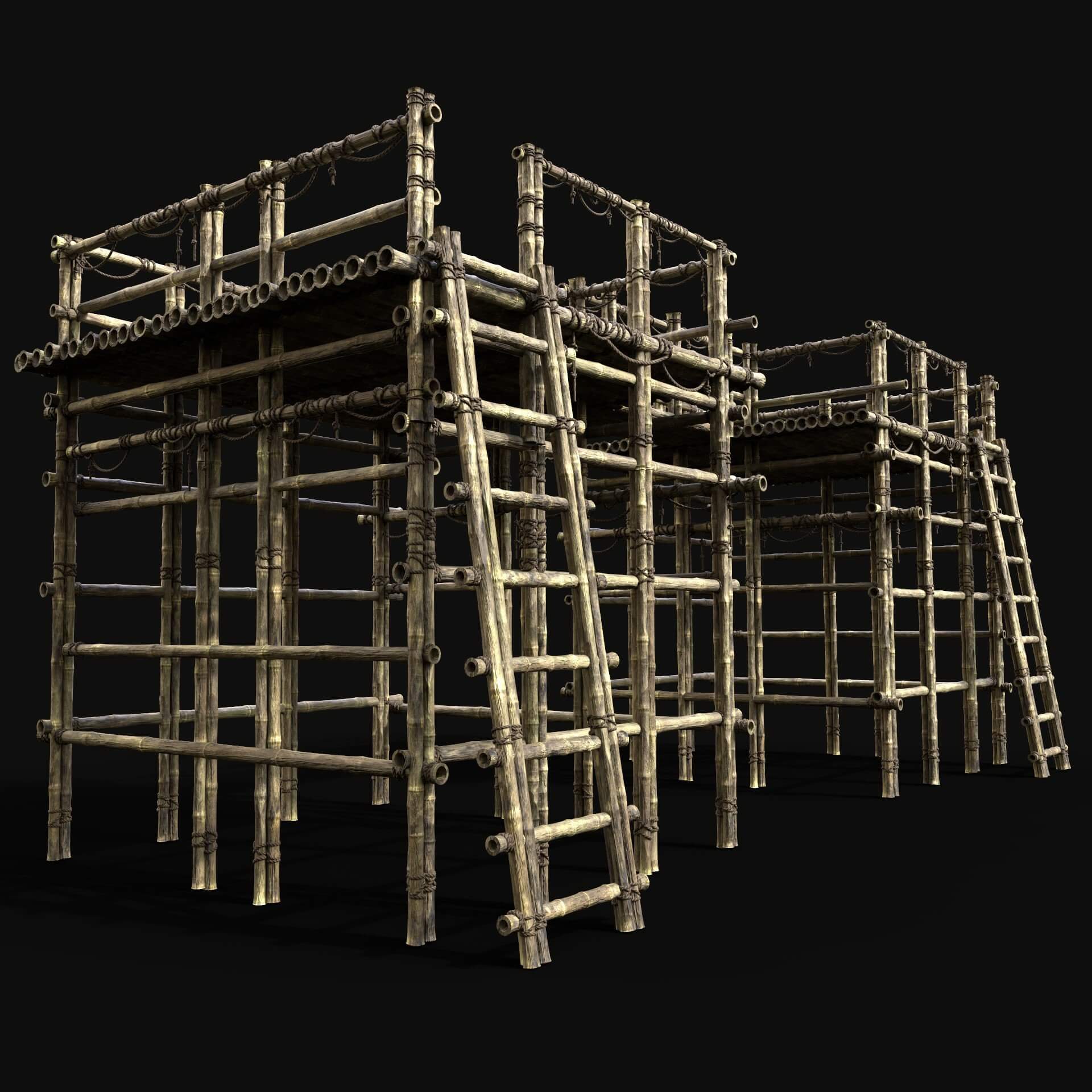 Bamboo Jungle Watchtower - 3D Model by Enterables