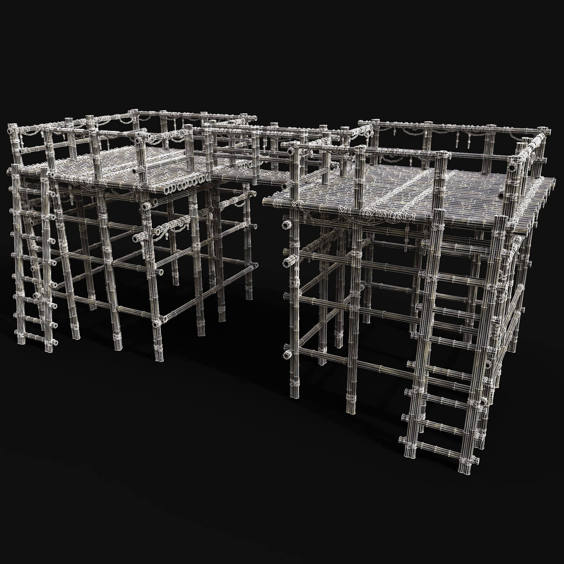 Bamboo Jungle Watchtower - 3D Model by Enterables