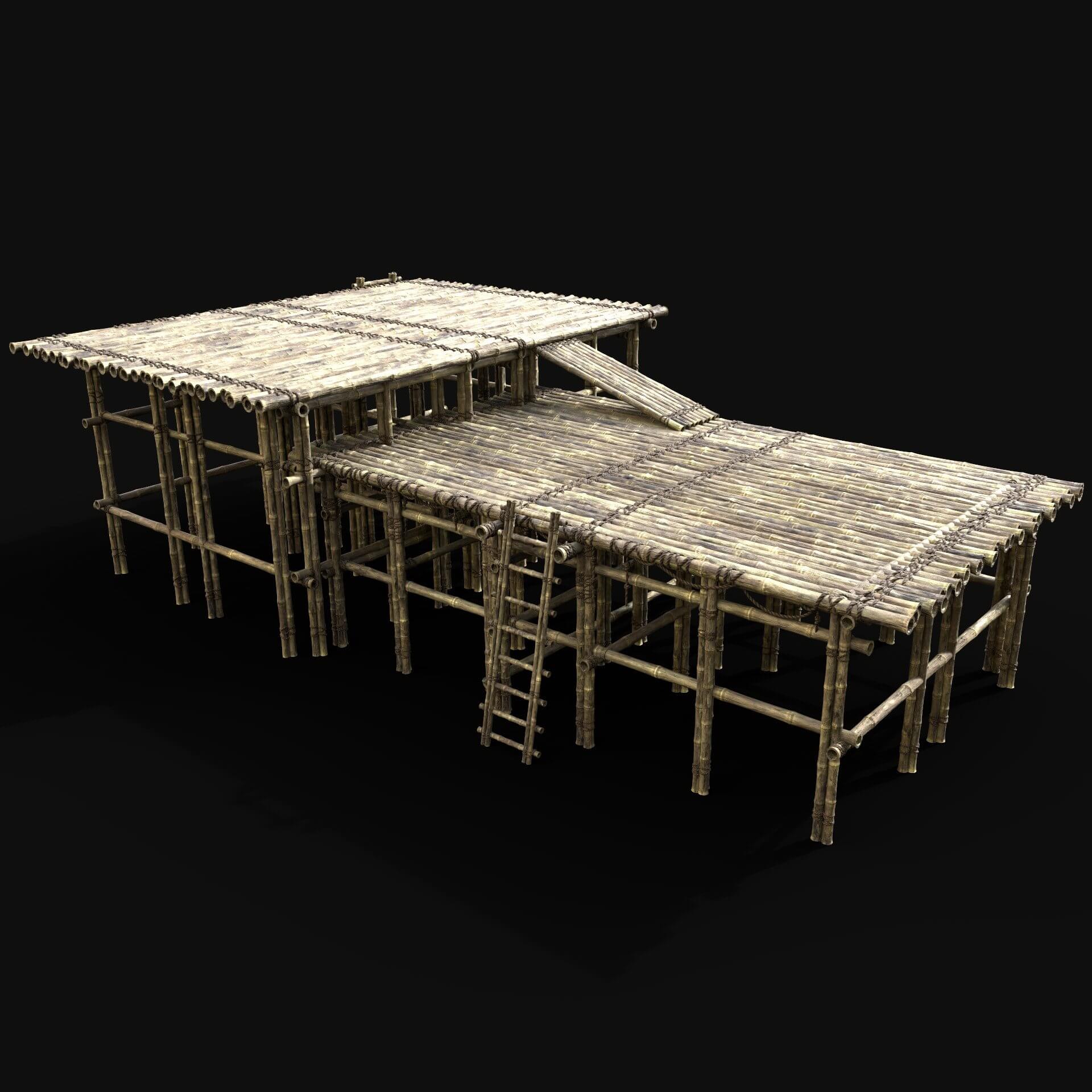 Bamboo Pier Construction - 3D Model by Enterables