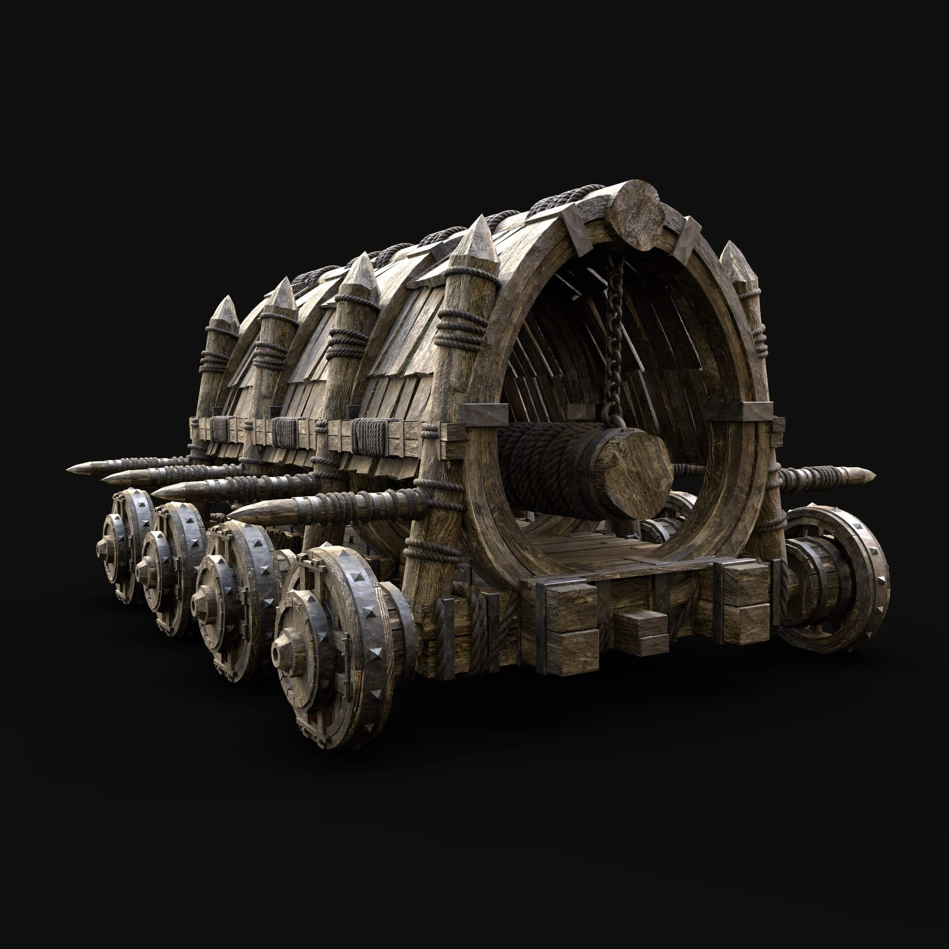 Medieval Battering Ram - 3D Model by Enterables