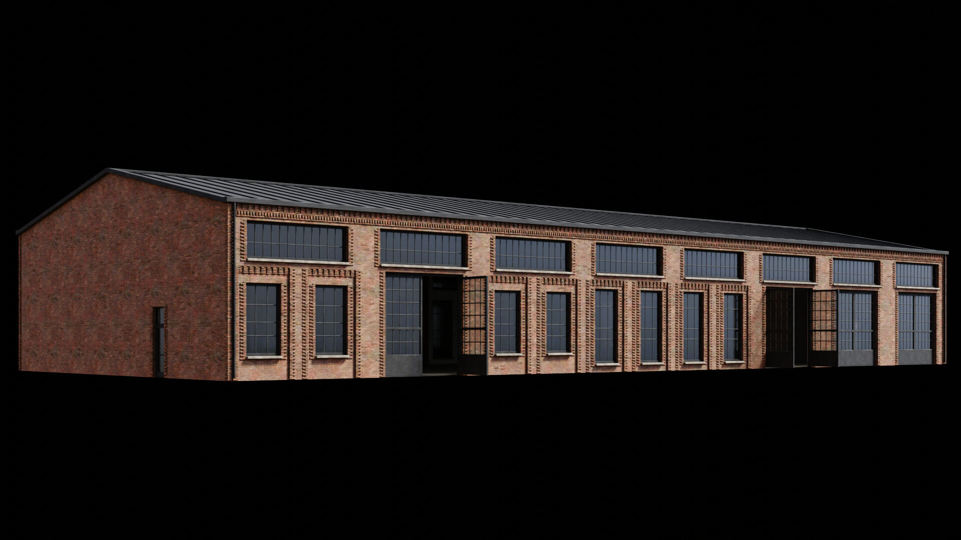 Big Brick Building School Factory Collection - 3D Model by Enterables