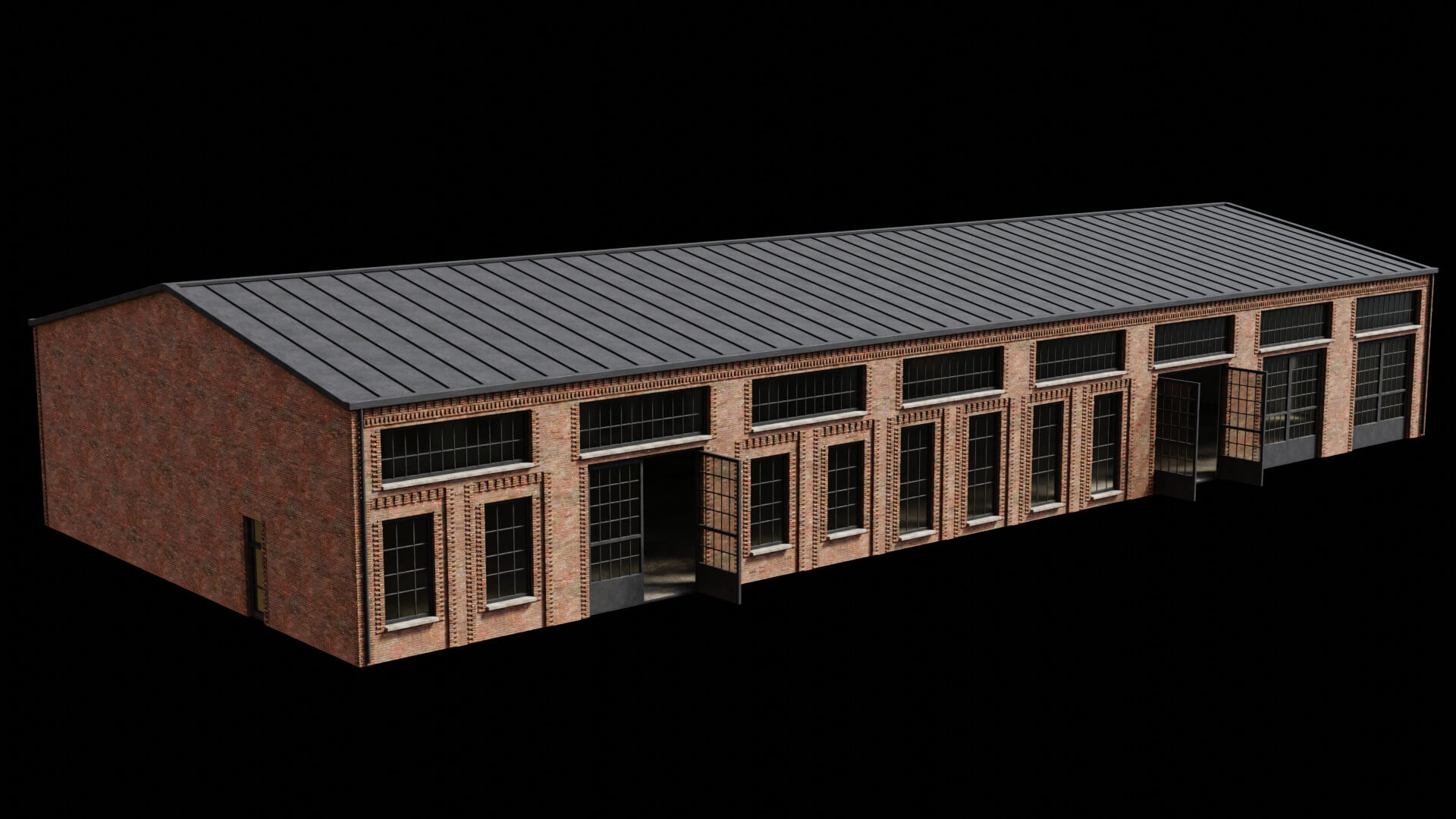 Big Brick Building School Factory Collection - 3D Model by Enterables