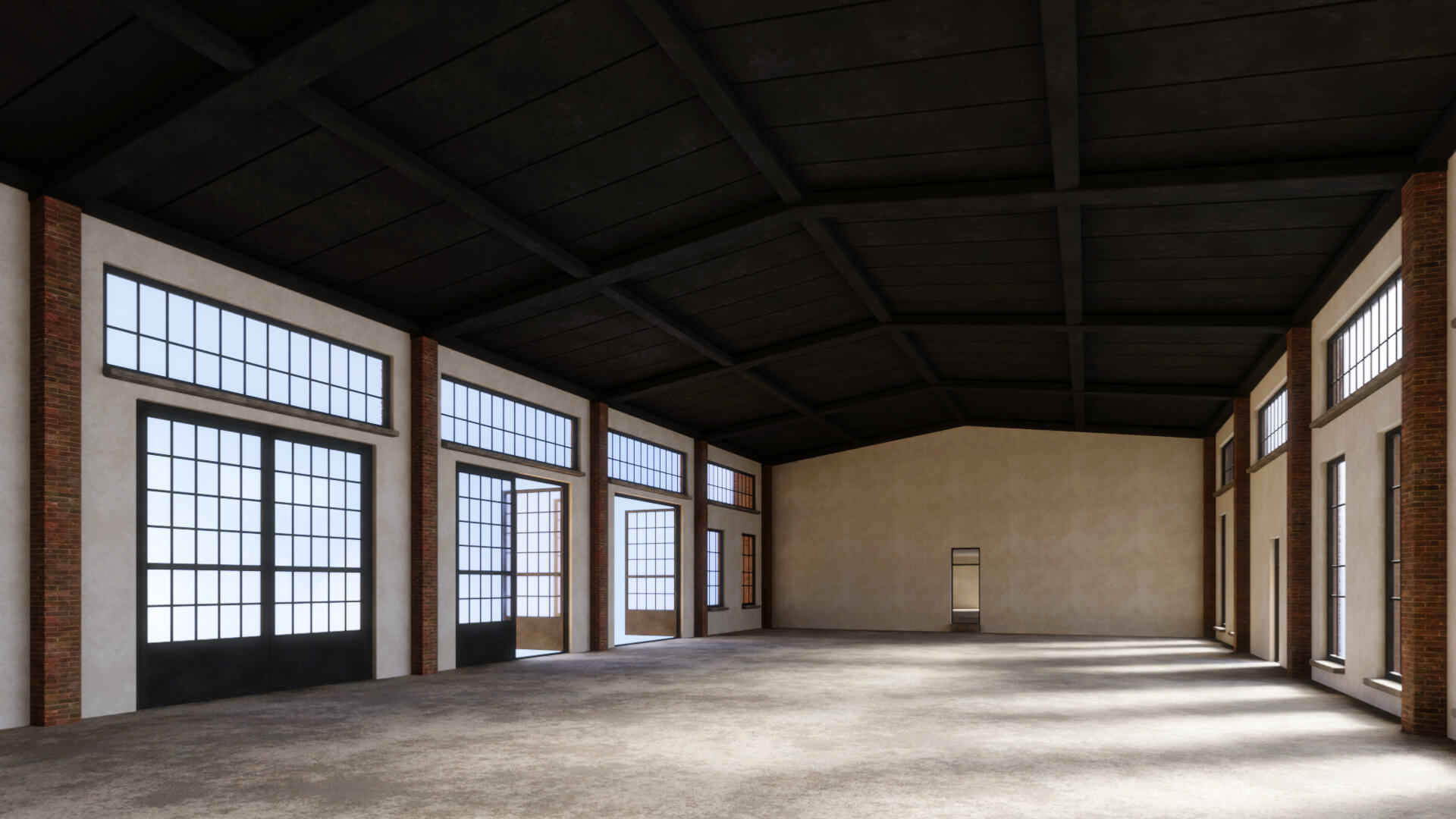 Big Brick Building School Factory Collection - 3D Model by Enterables