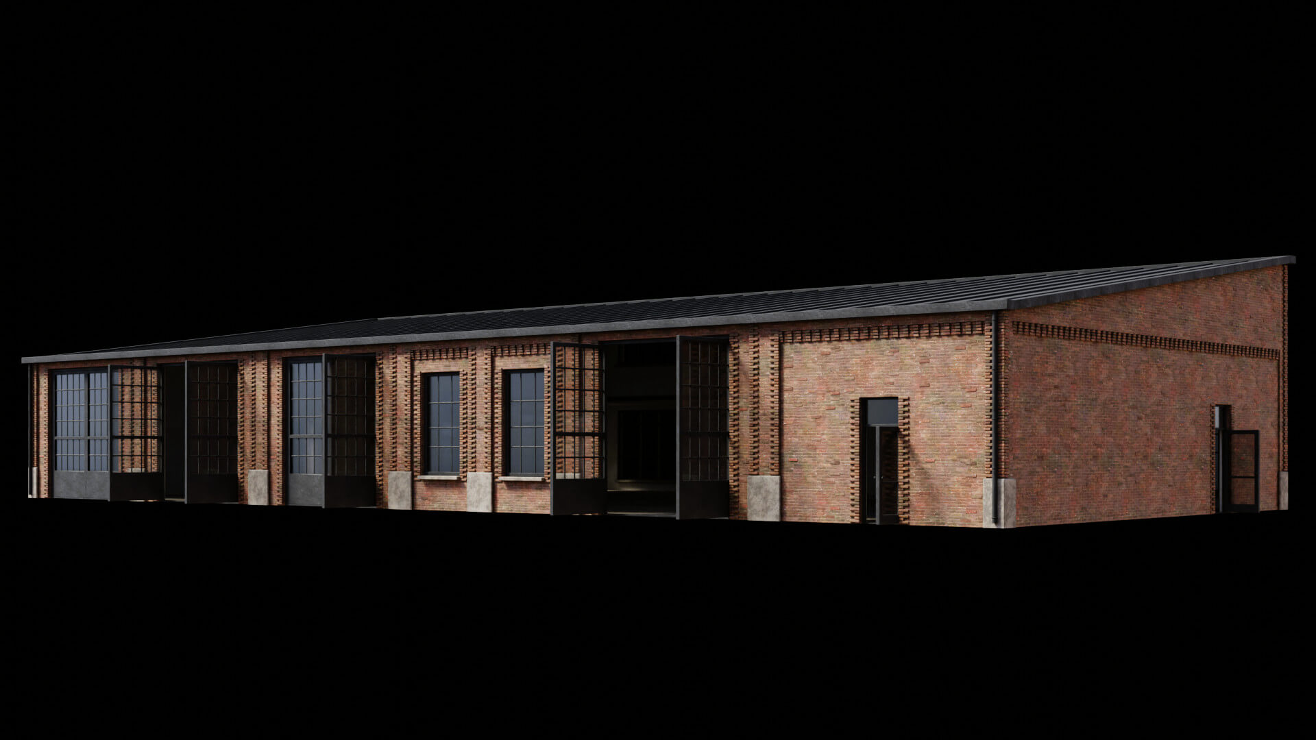 Big Brick Building School Factory Collection - 3D Model by Enterables
