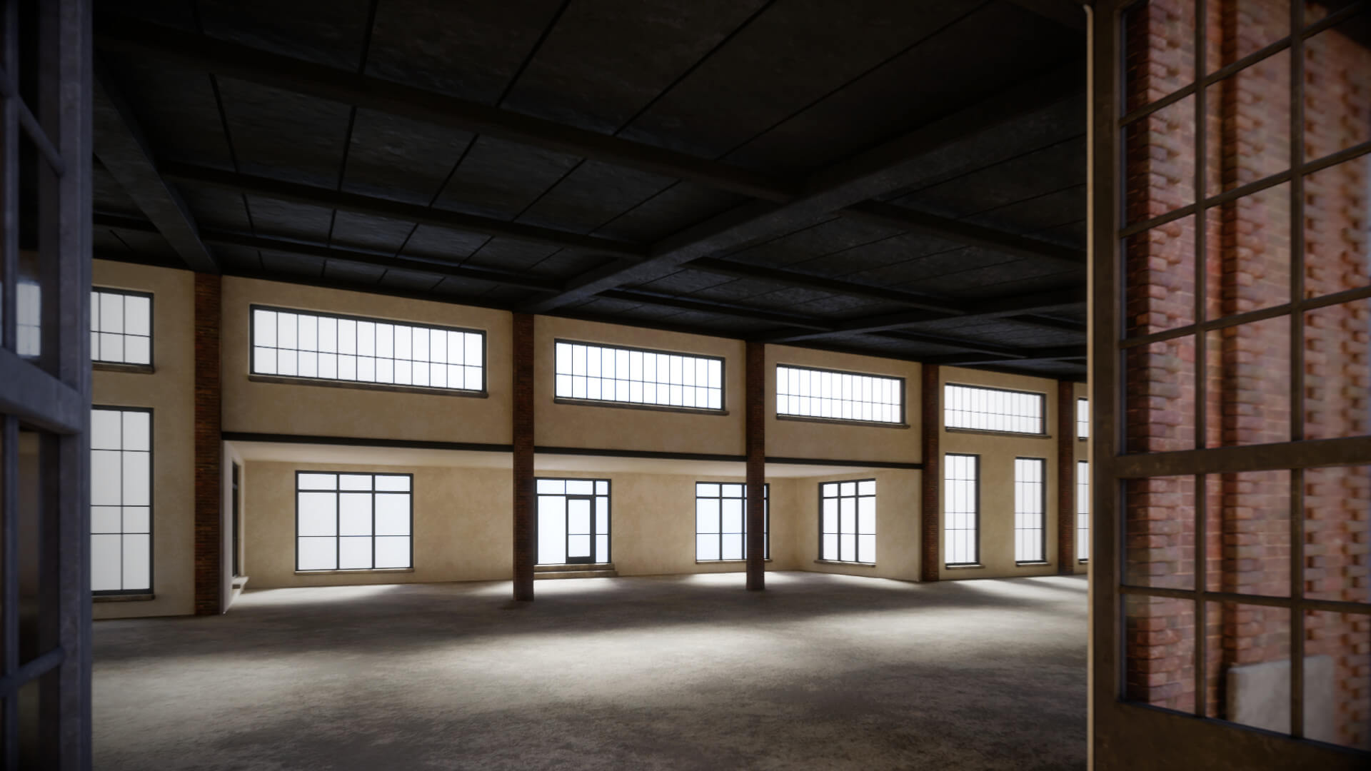 Big Brick Building School Factory Collection - 3D Model by Enterables