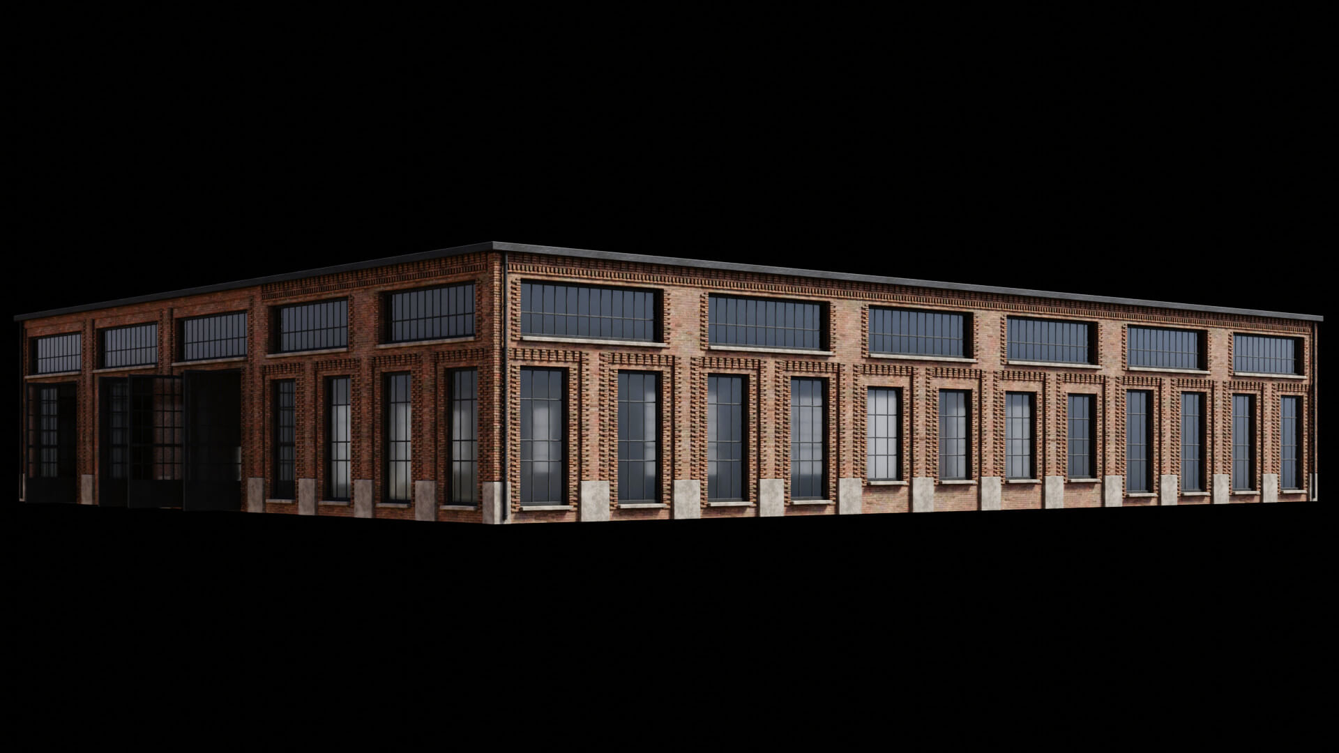 Big Brick Building School Factory Collection - 3D Model by Enterables