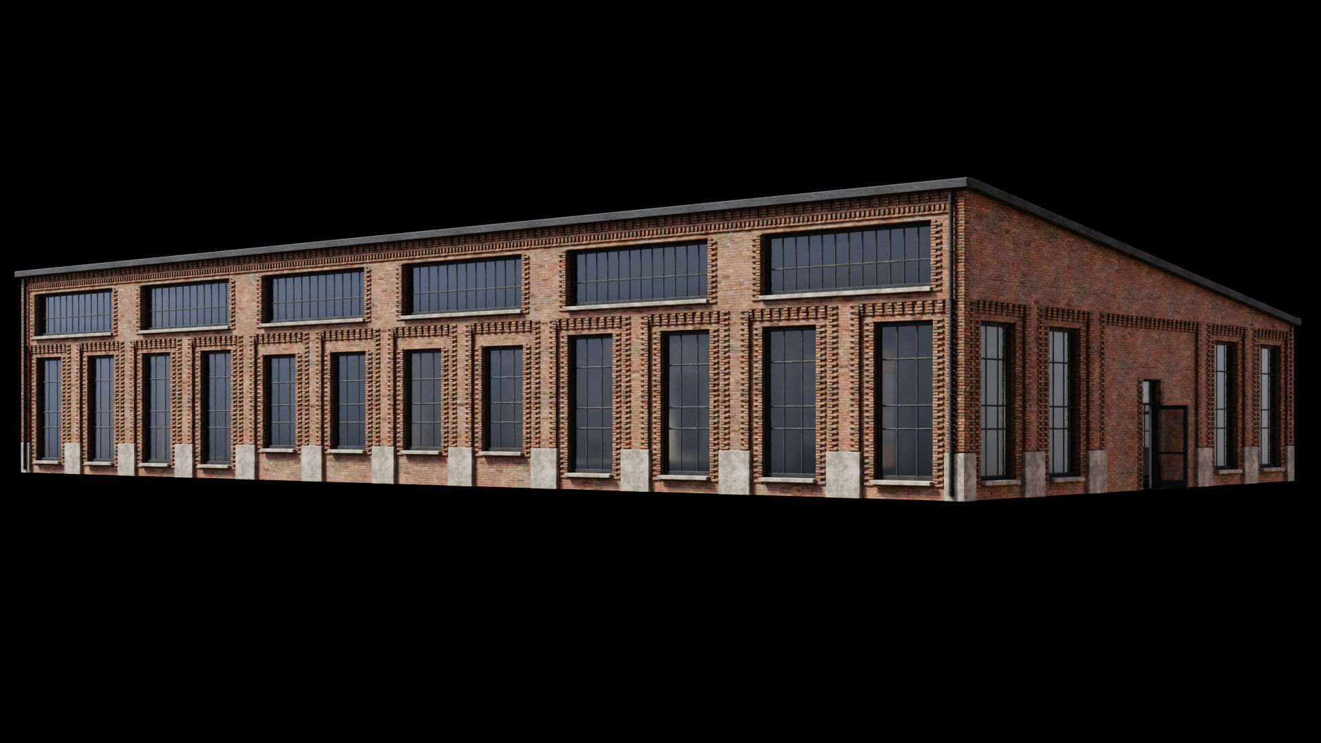 Big Brick Building School Factory Collection - 3D Model by Enterables