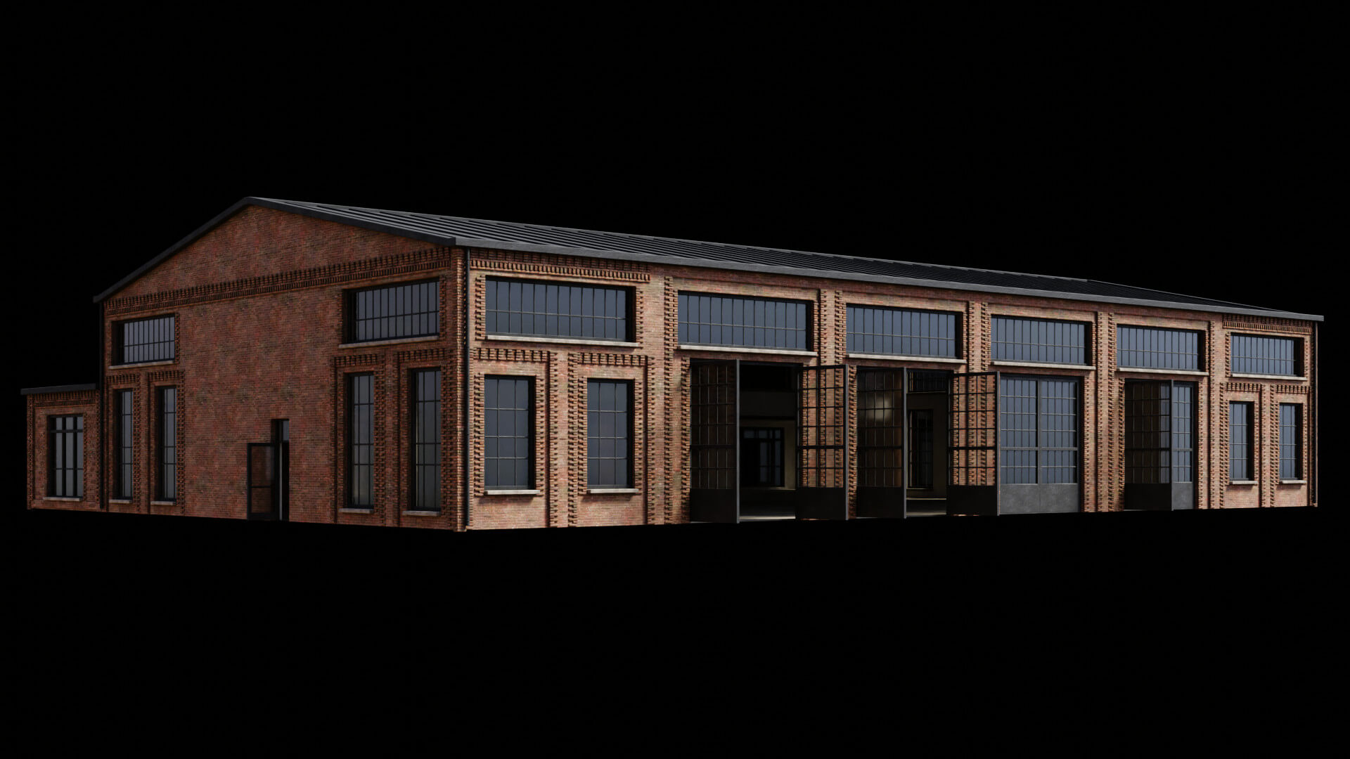 Big Brick Building School Factory Collection - 3D Model by Enterables