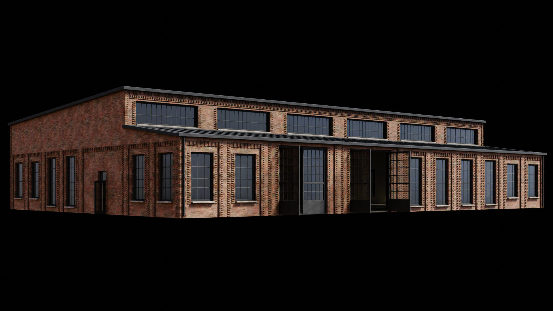 Big Brick Building School Factory Collection - 3D Model by Enterables
