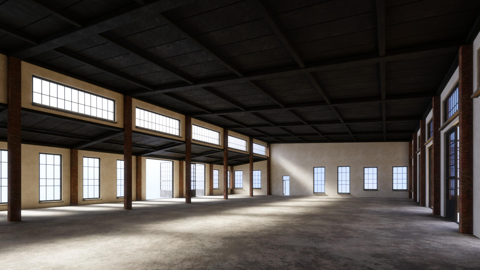 Big Brick Building School Factory Collection - 3D Model by Enterables