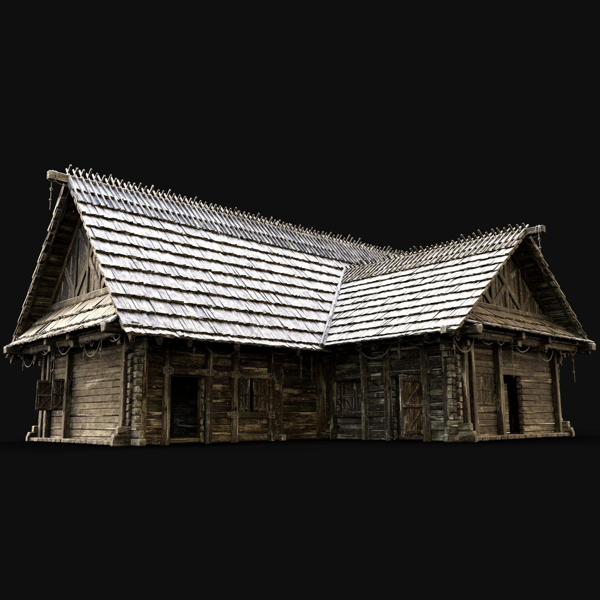 Big Generic Wooden House - 3D Model by Enterables