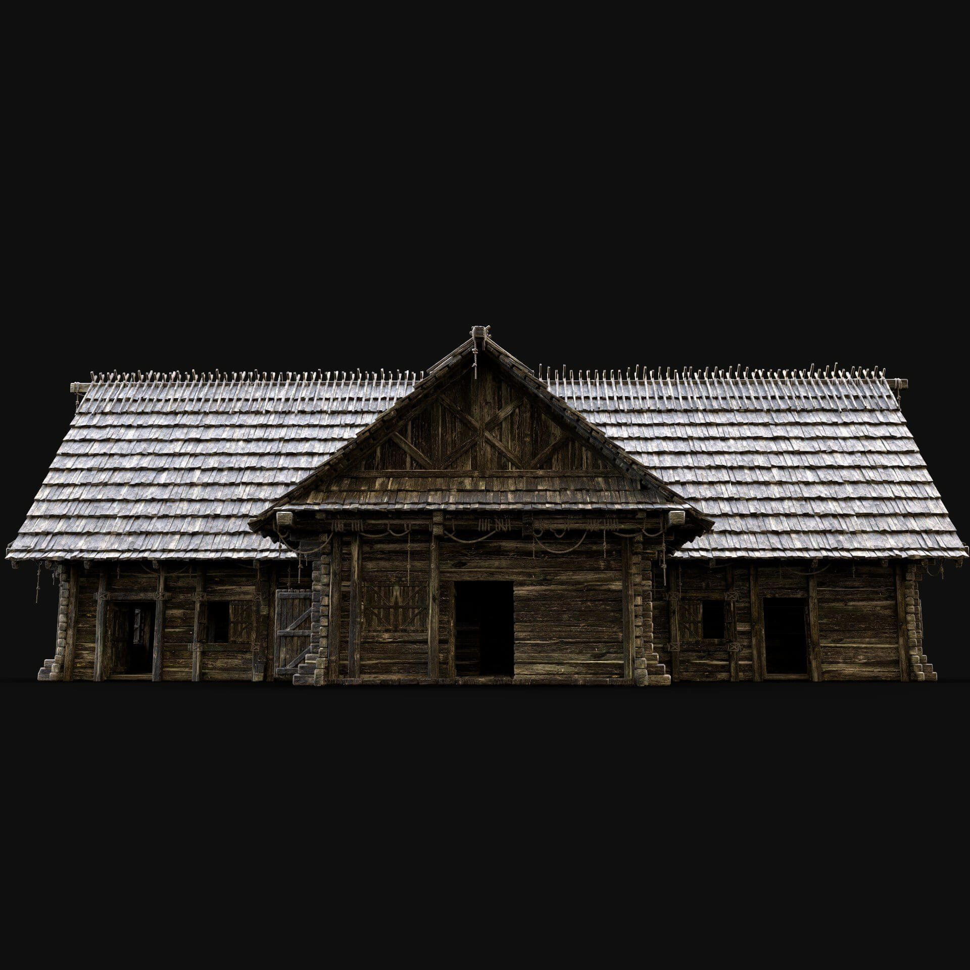 Big Generic Wooden House - 3D Model by Enterables