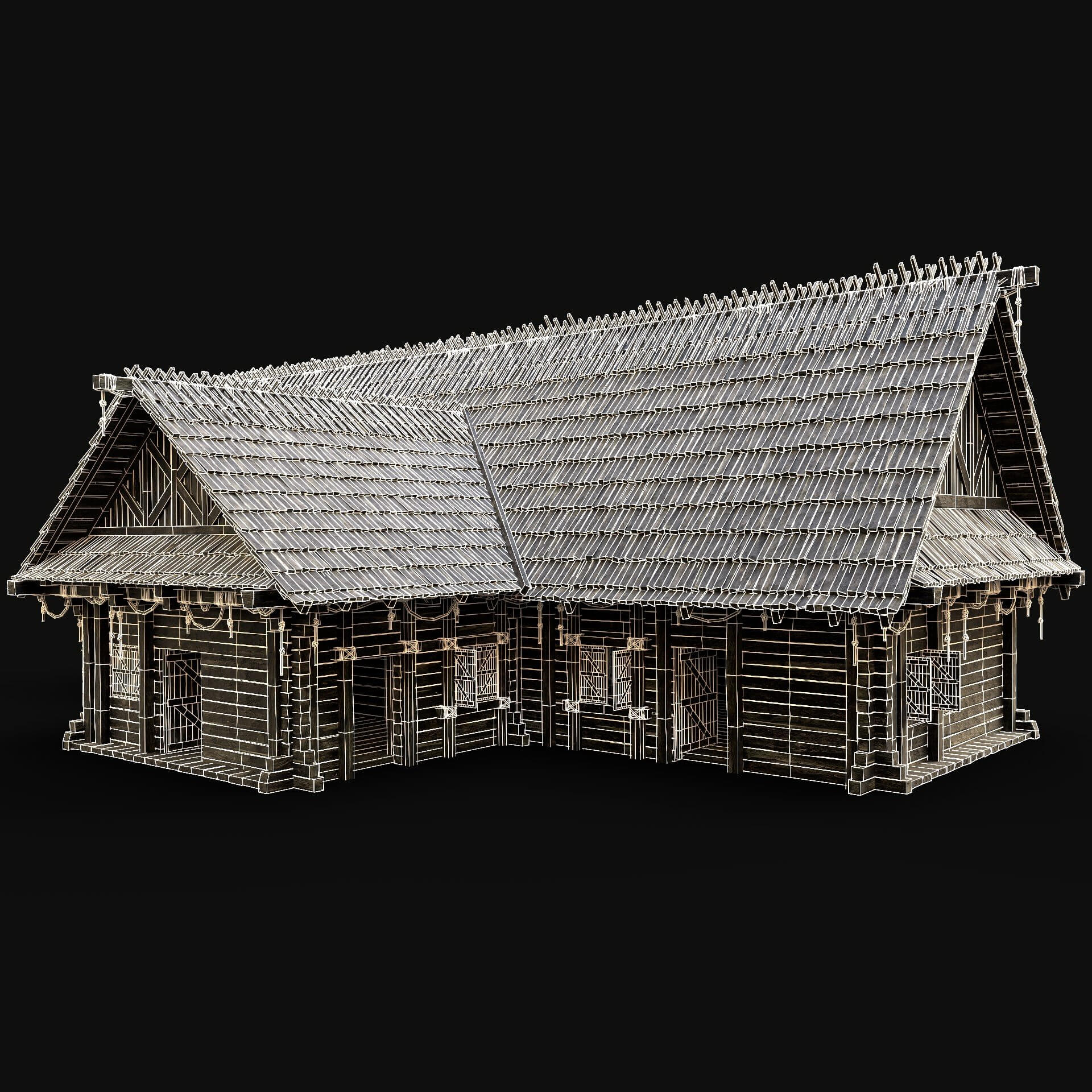 Big Generic Wooden House - 3D Model by Enterables