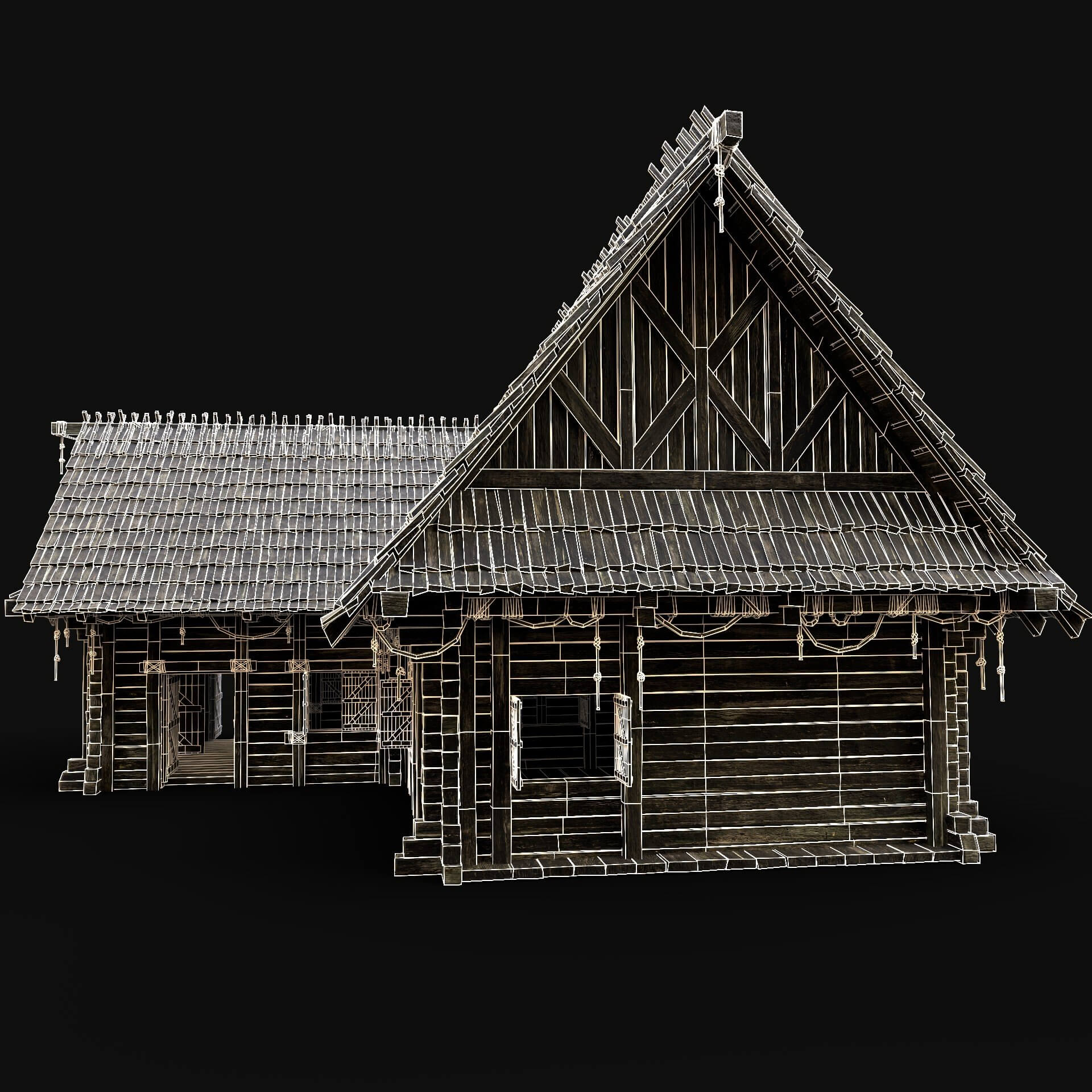Big Generic Wooden House - 3D Model by Enterables