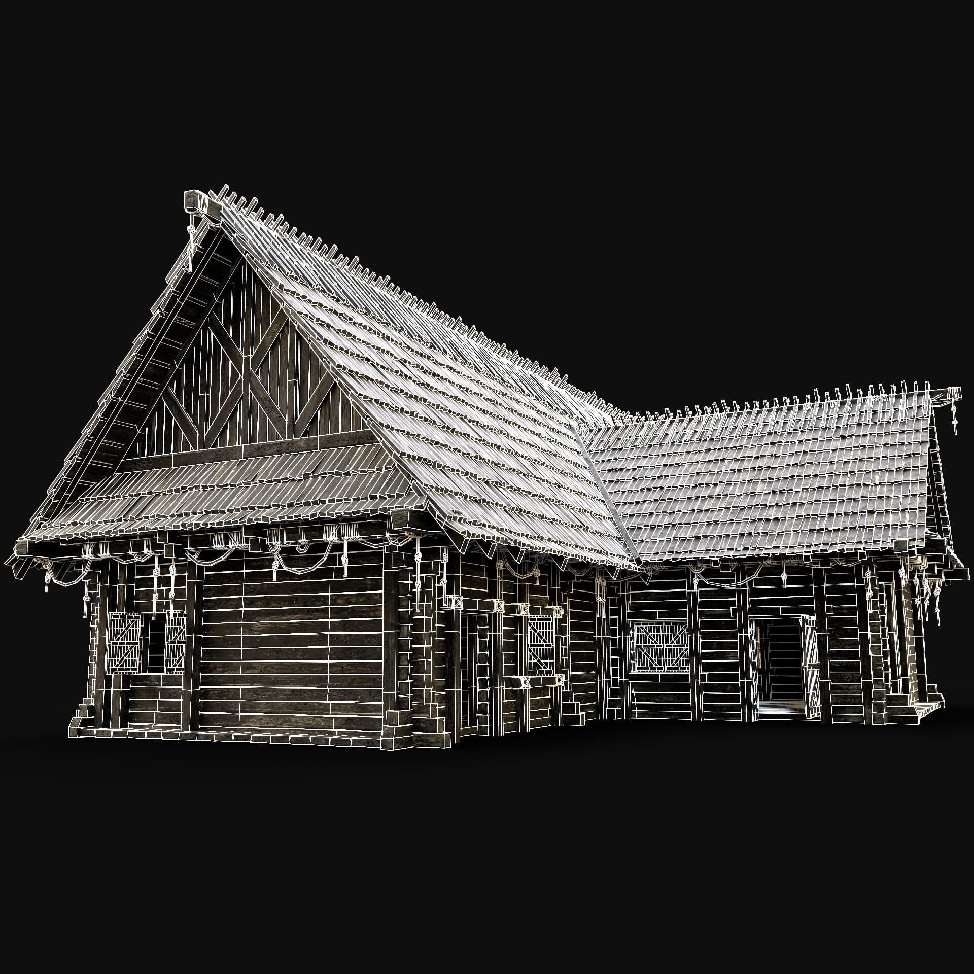 Big Generic Wooden House - 3D Model by Enterables