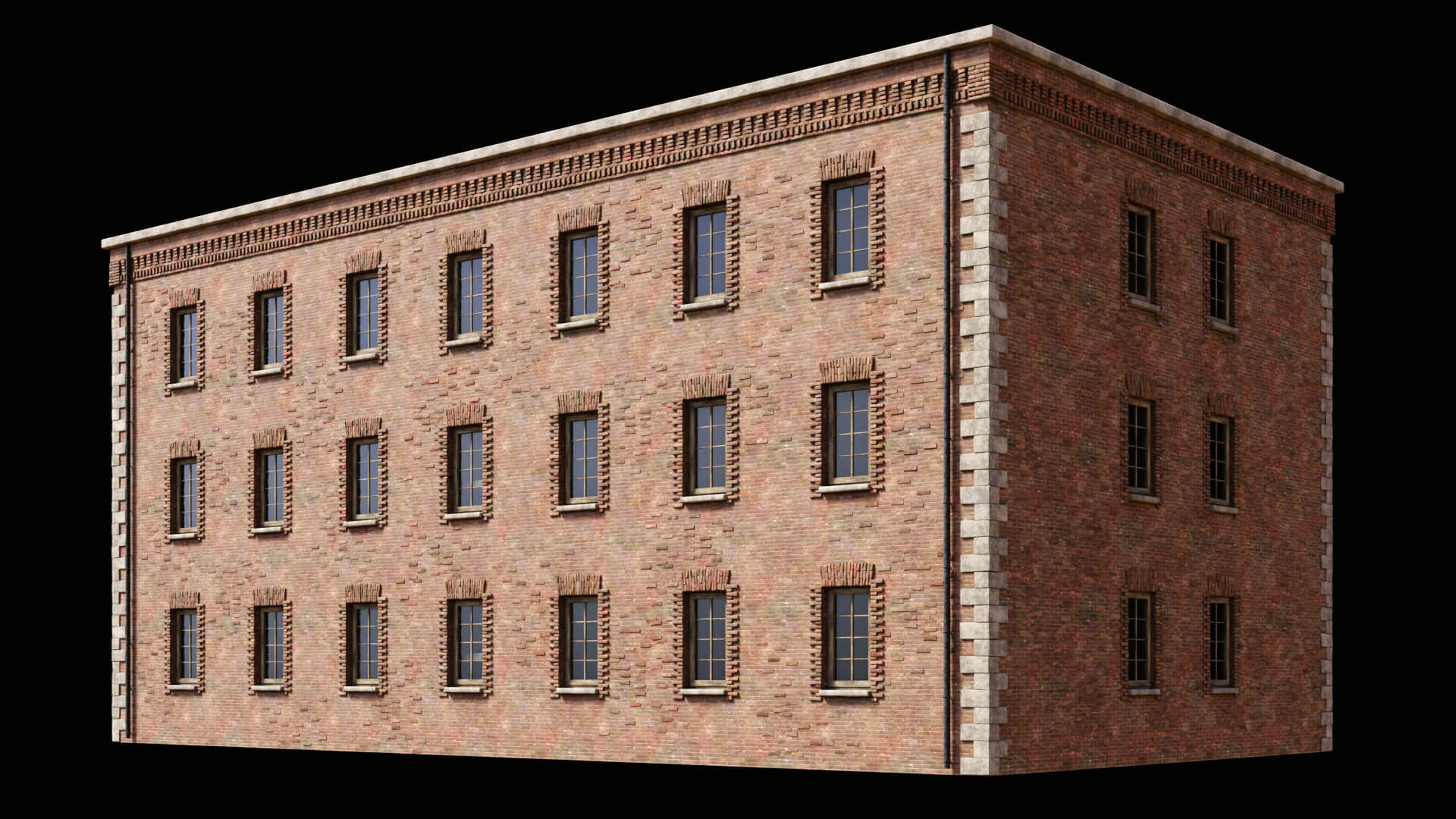 Brick Building School Factory Collection - 3D Model by Enterables