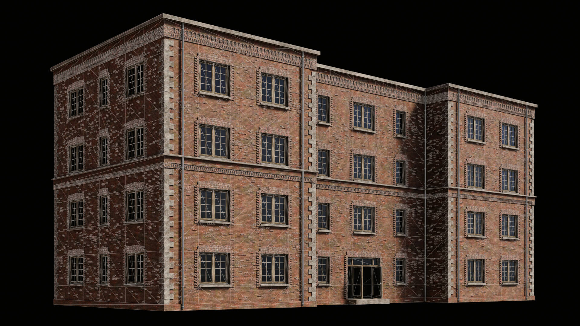 Brick Building School Factory Collection - 3D Model by Enterables