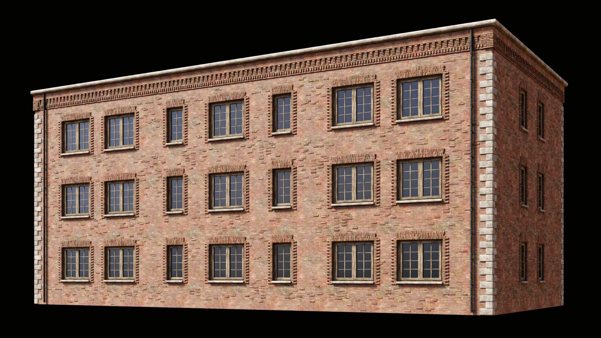 Brick Building School Factory Collection - 3D Model by Enterables