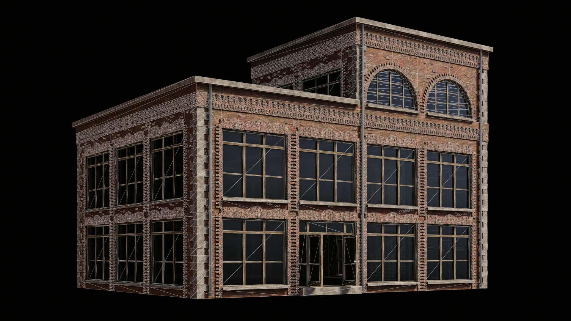 Brick Building School Factory Collection - 3D Model by Enterables