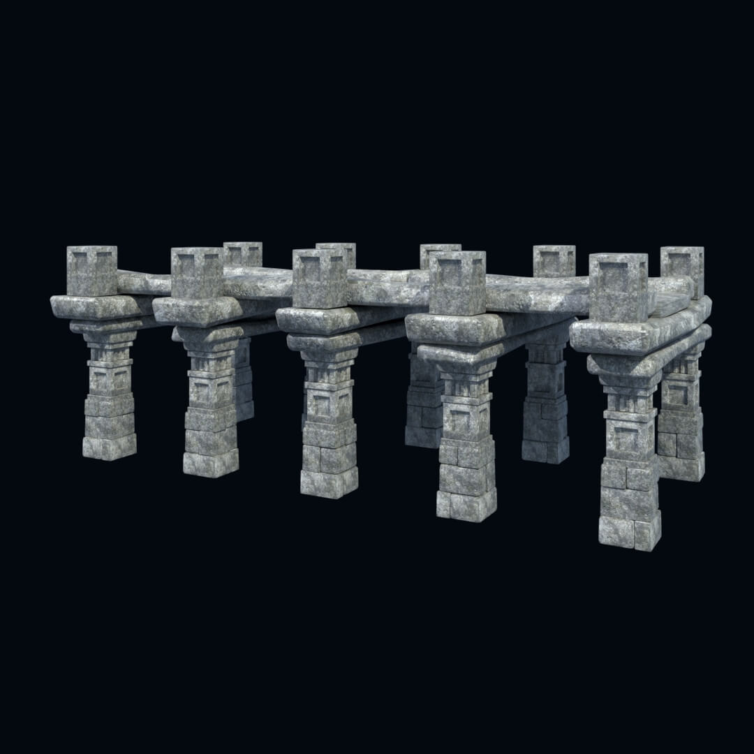Bridge Ancient Aztec Maya Inca Collection - 3D Model by Enterables