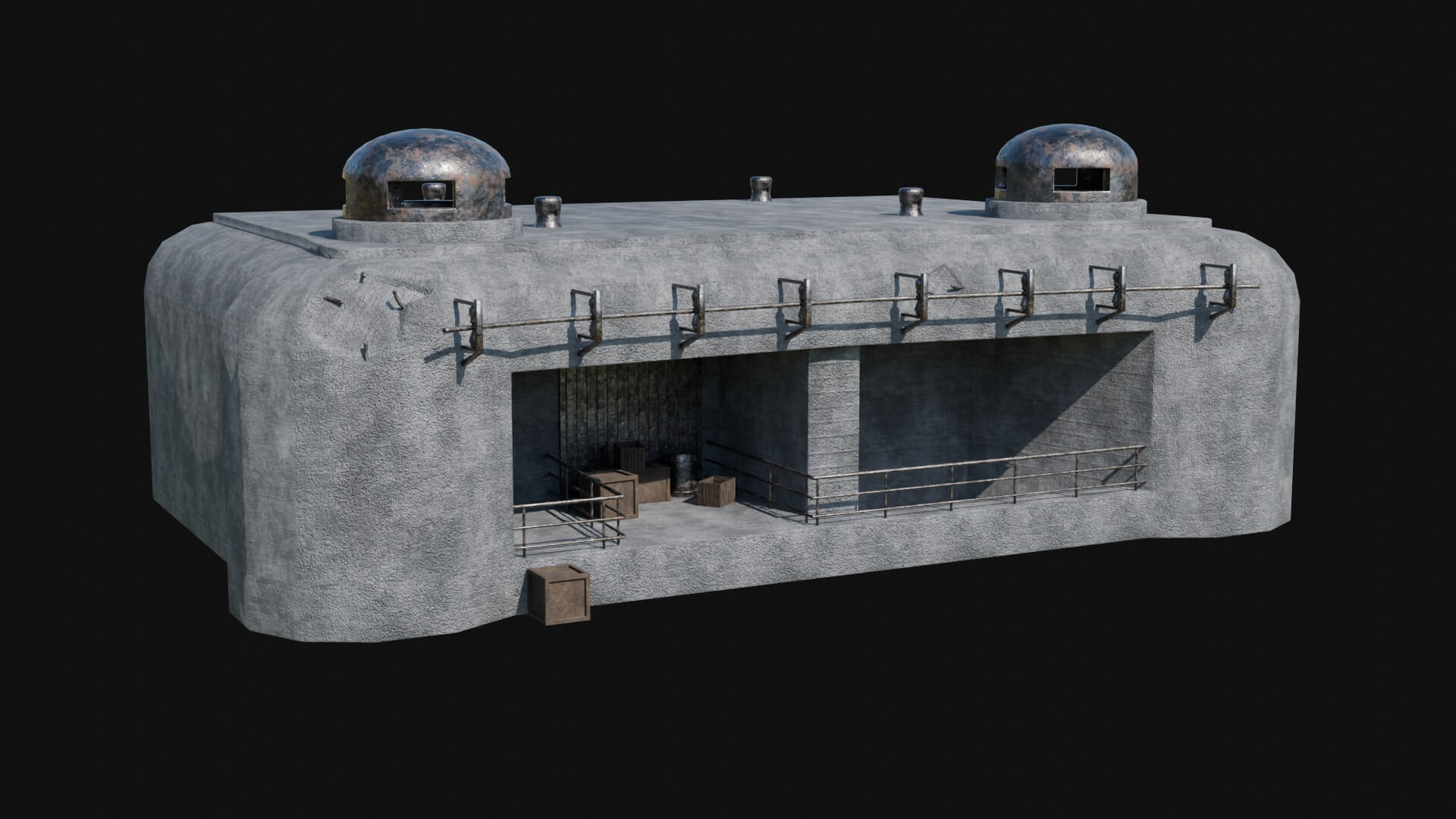 Bunker Military Base Postapo Shelter Collection - 3D Model by Enterables